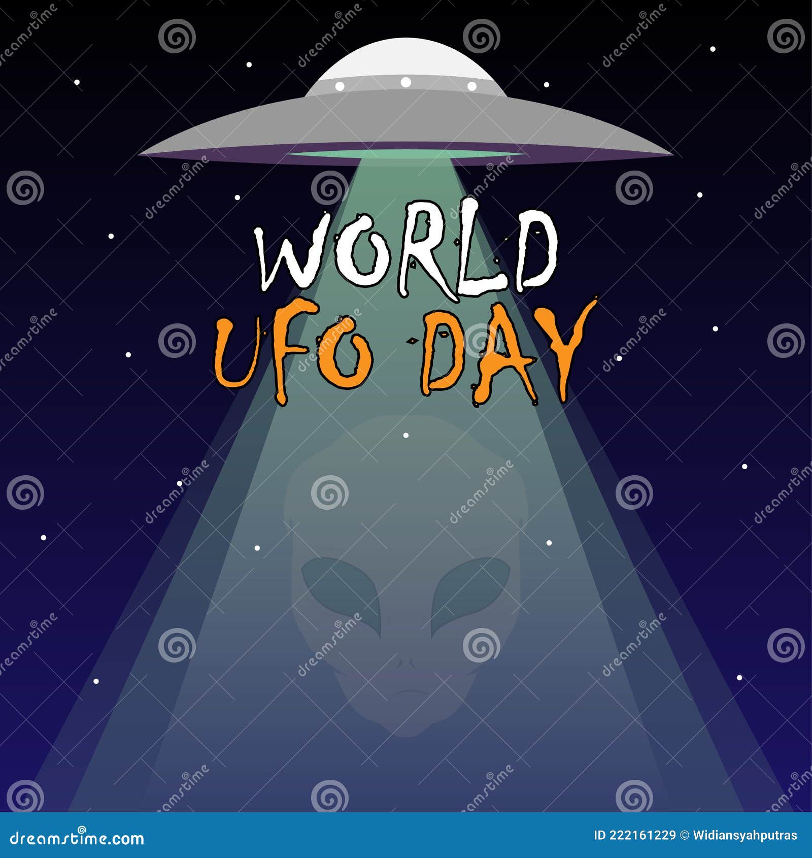 World UFO Day Vector Illustration, Perfect for Posters, Background ...