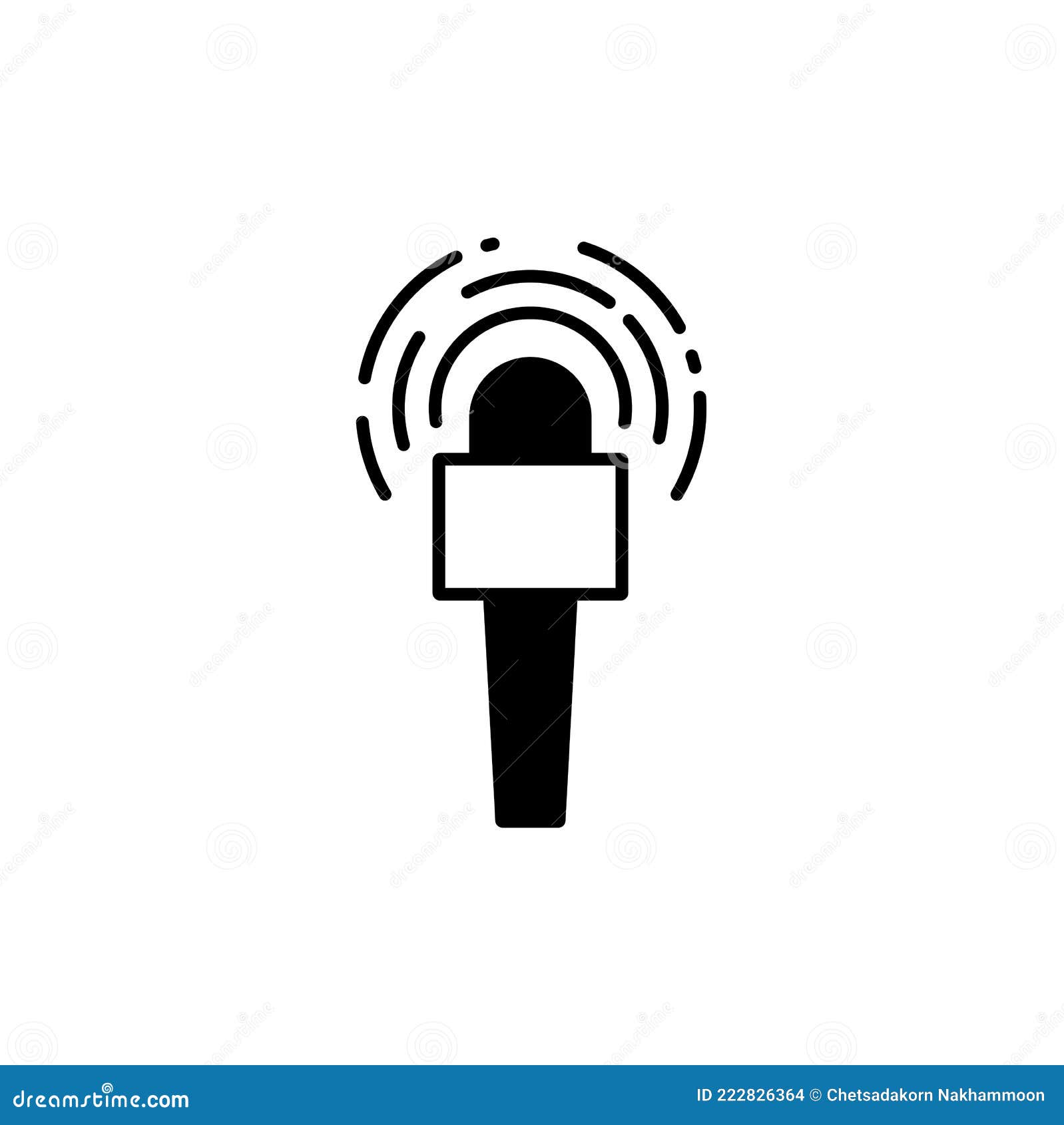 Microphone Ready for Interview Icon in Trendy Flat Style Isolated on ...