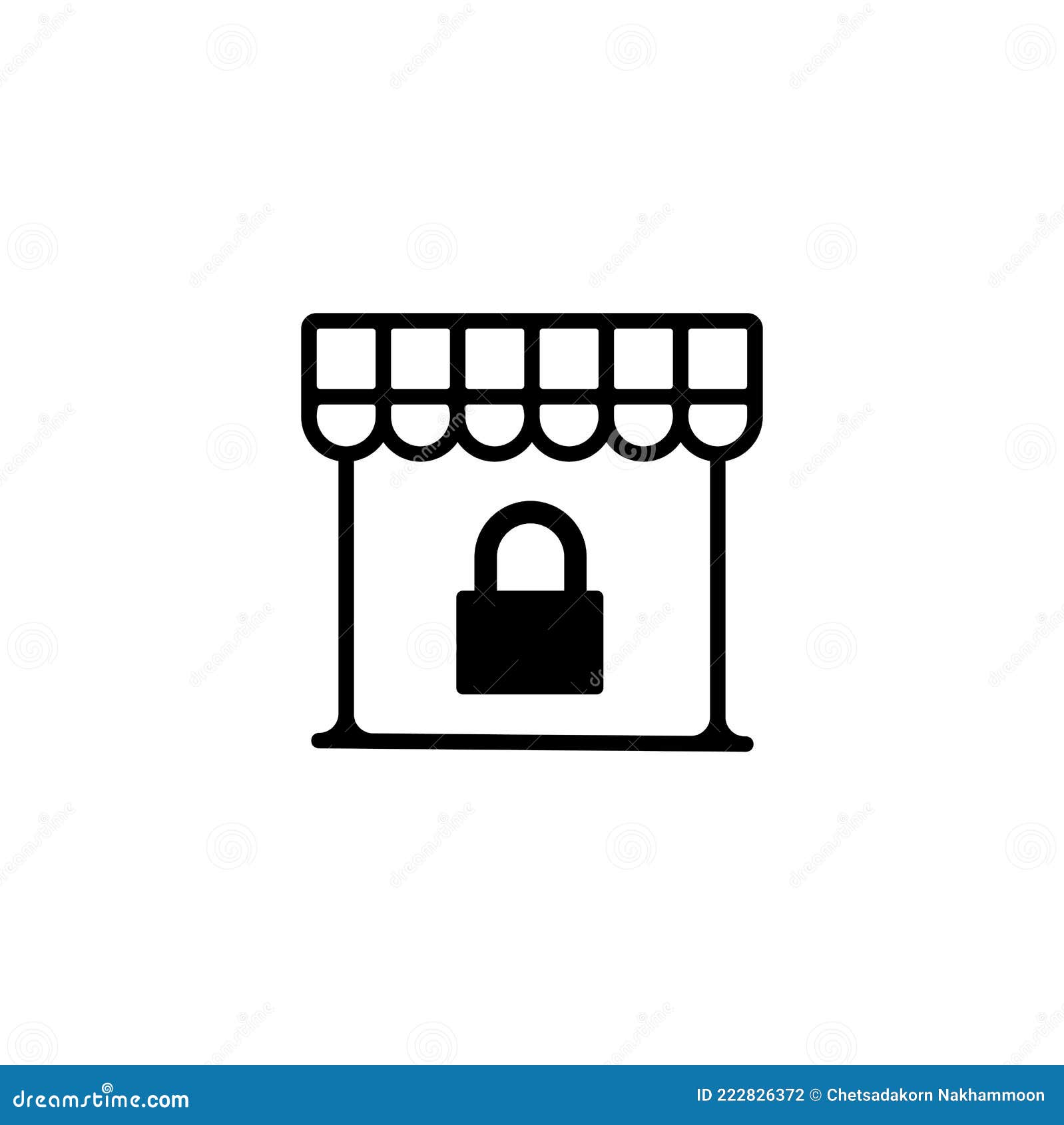 Closed Shopping Store Icon in Trendy Flat Style Isolated on White ...