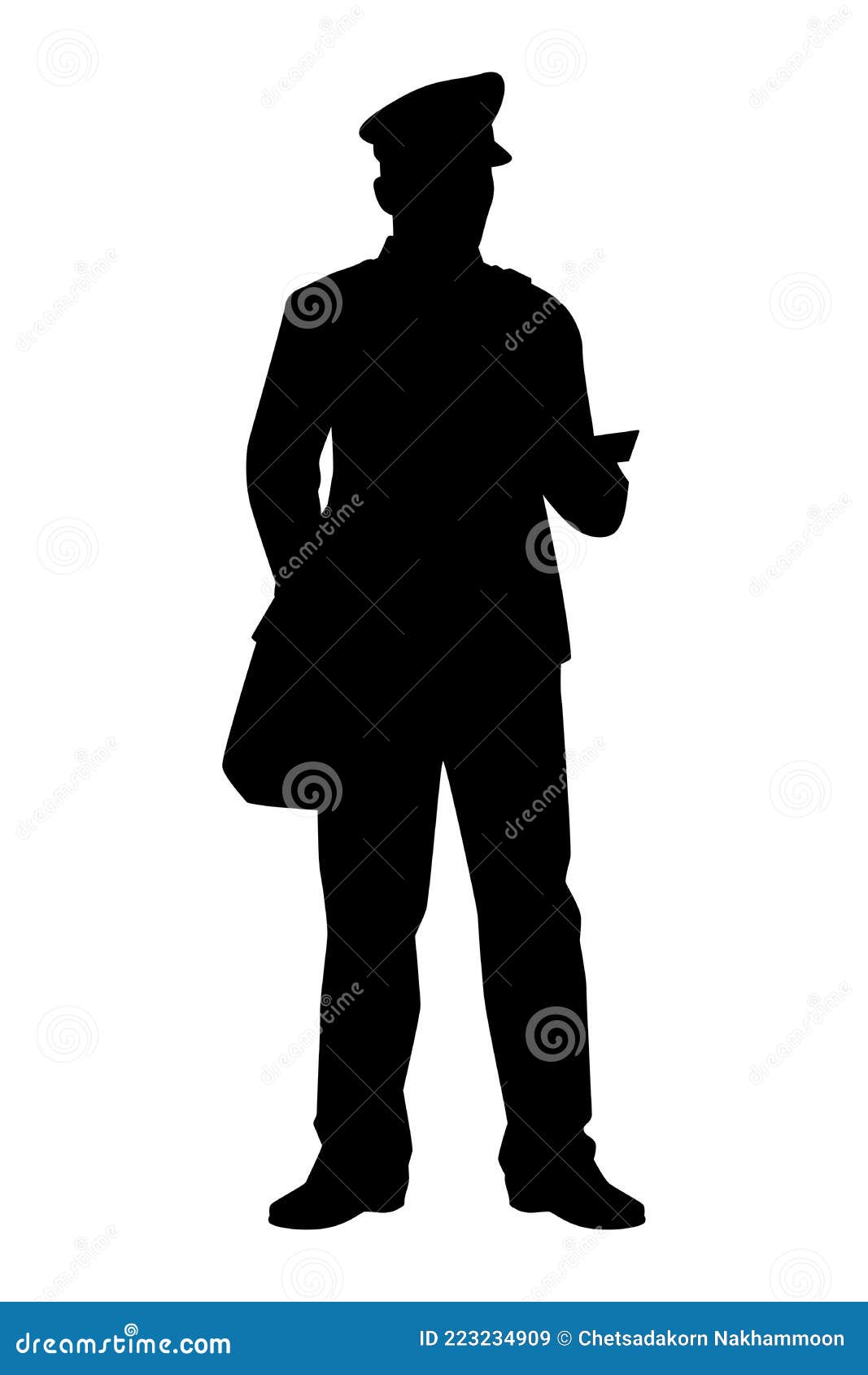 Postman silhouette vector stock vector. Illustration of carry - 223234909