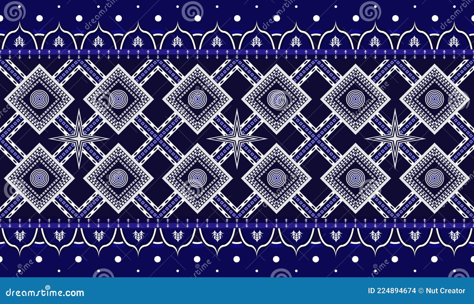 Fabric Star Ethnic Full Pattern Traditional Background Stock Vector ...