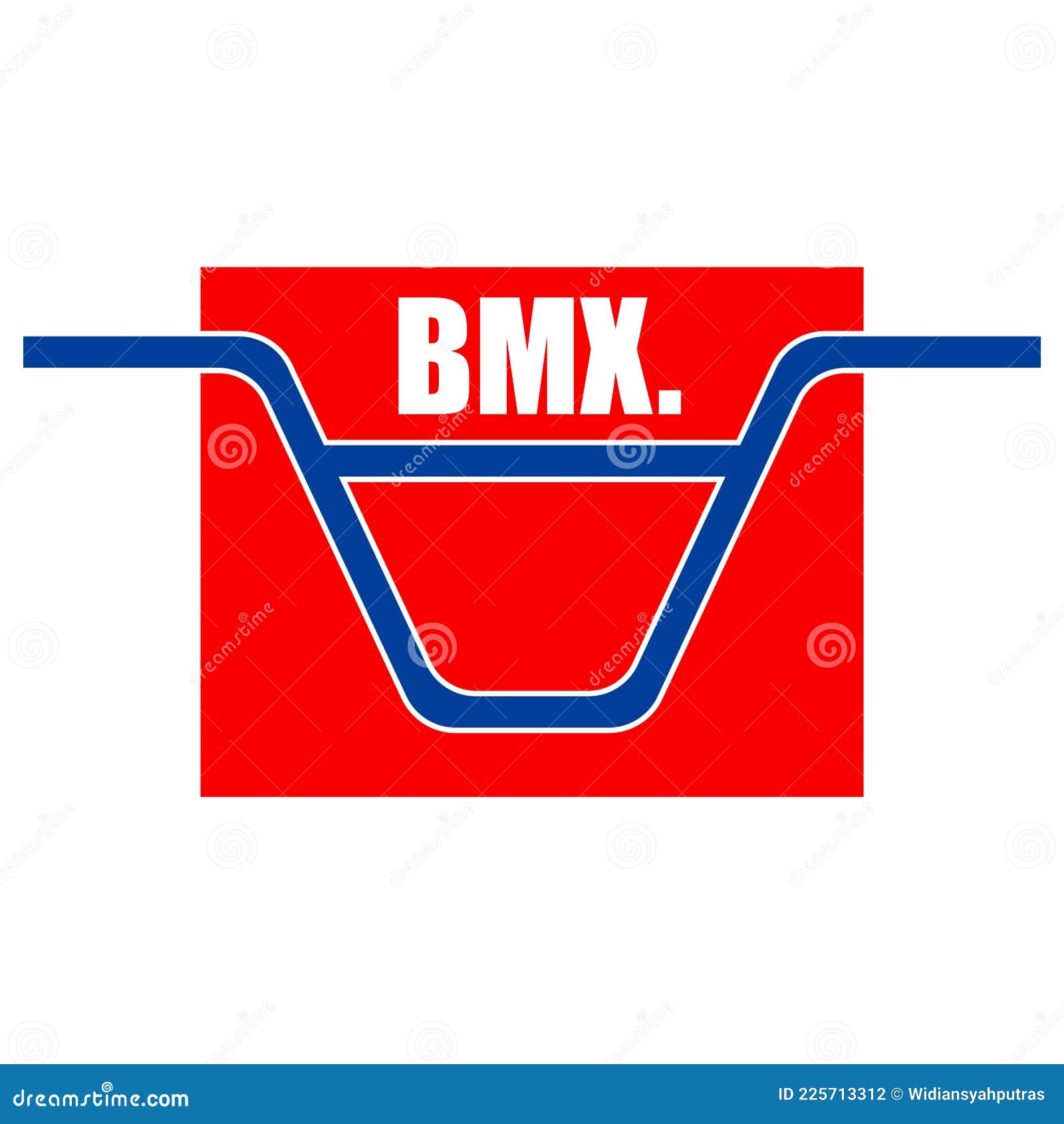 Blue BMX Bicycle Handlebar Logo Design Isolated on Red Background ...