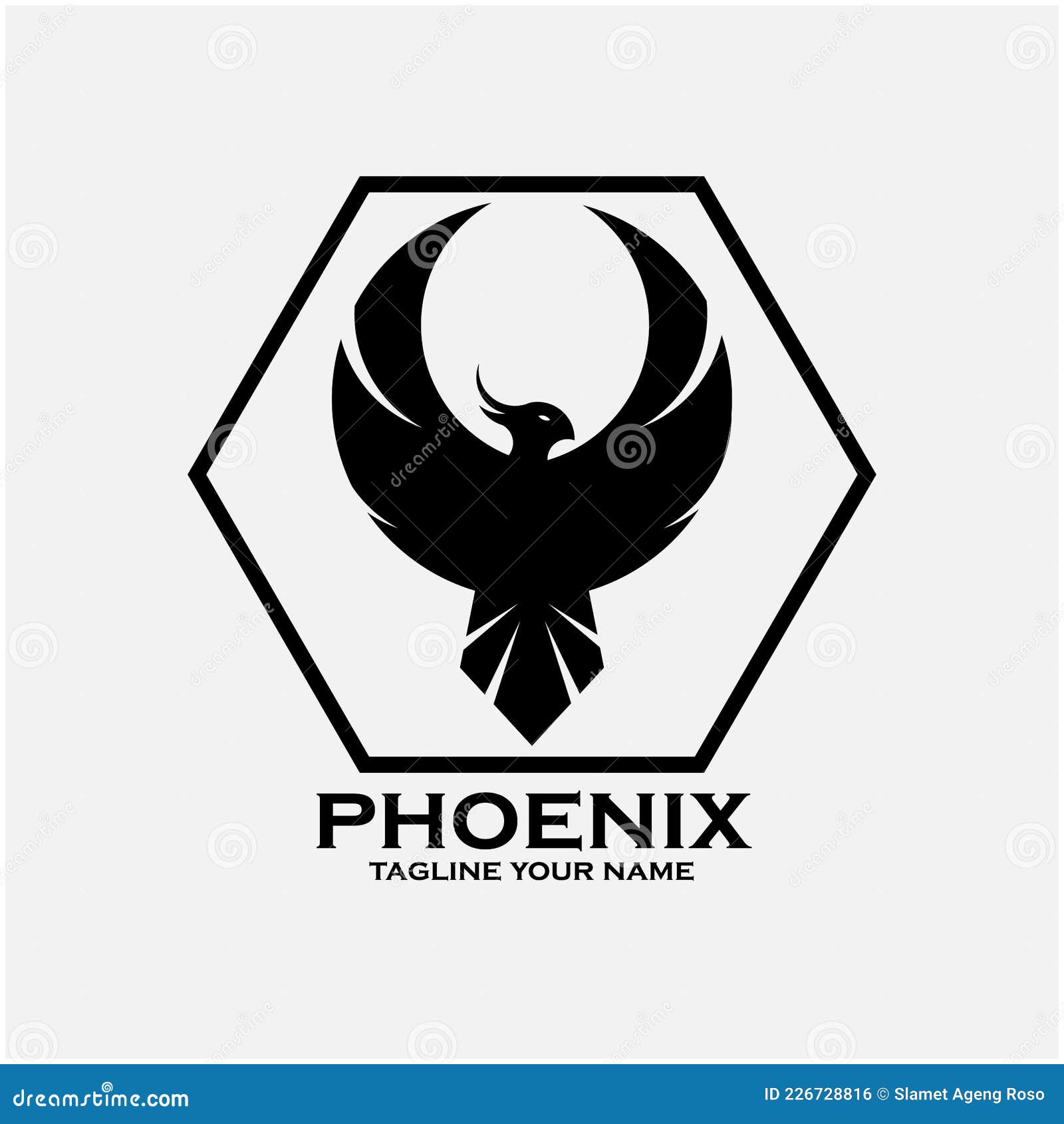 Phoenix Animal Design Logo Vector. Stock Vector - Illustration of ...