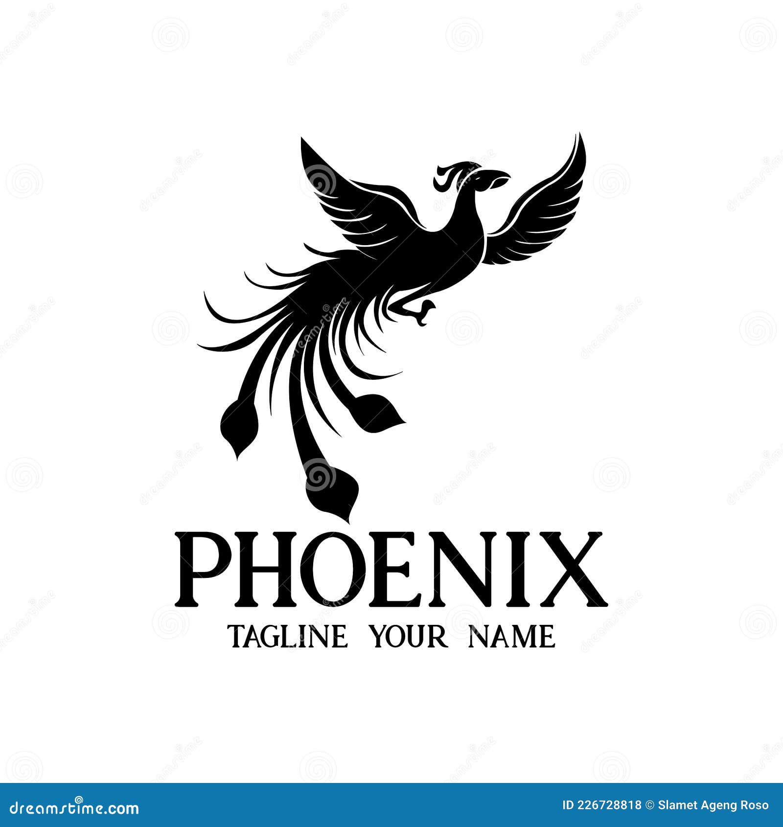 Phoenix Animal Design Logo Vector. Stock Vector - Illustration of ...