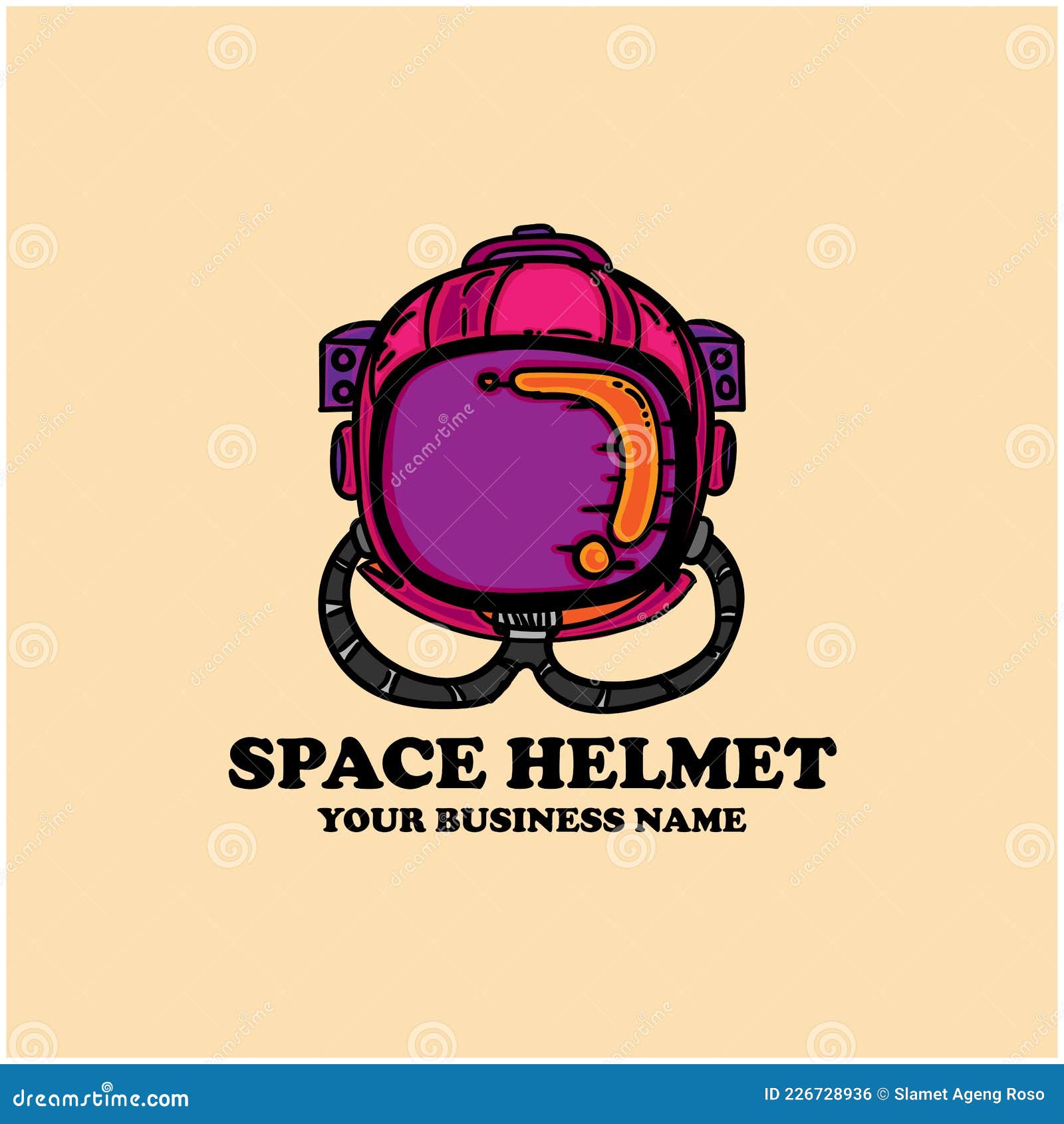 Space Helmet Design Logo Vector Stock Vector - Illustration of mission ...
