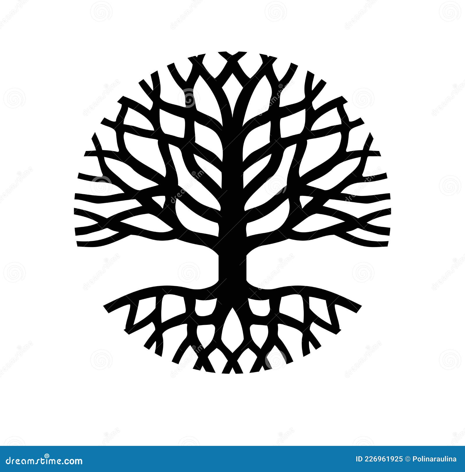 Round tree logo silhouette stock vector. Illustration of health - 226961925
