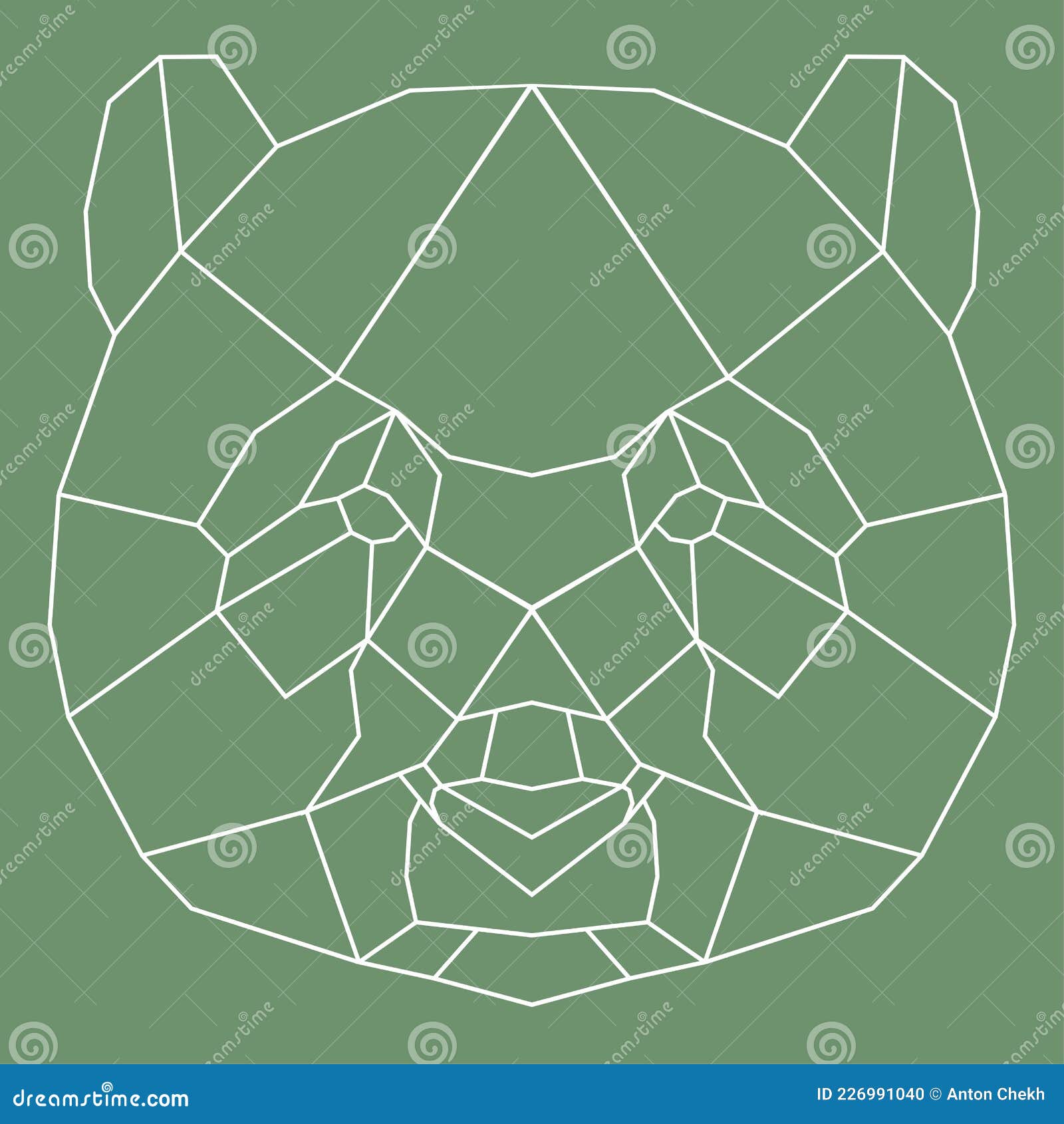 Polygonal Panda Head. Panda. Low Poly Animal. Geometric Panda. Linear ...