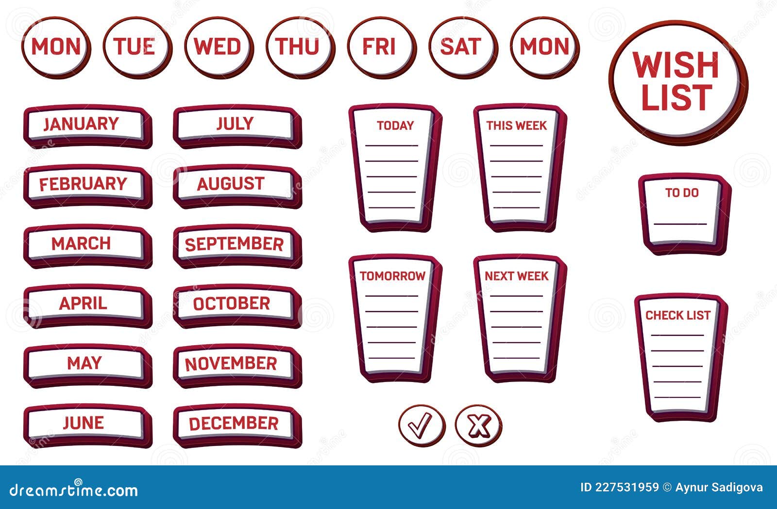 Organizer Stickers. Calendar And Notebook Items. Bookmarks And ...