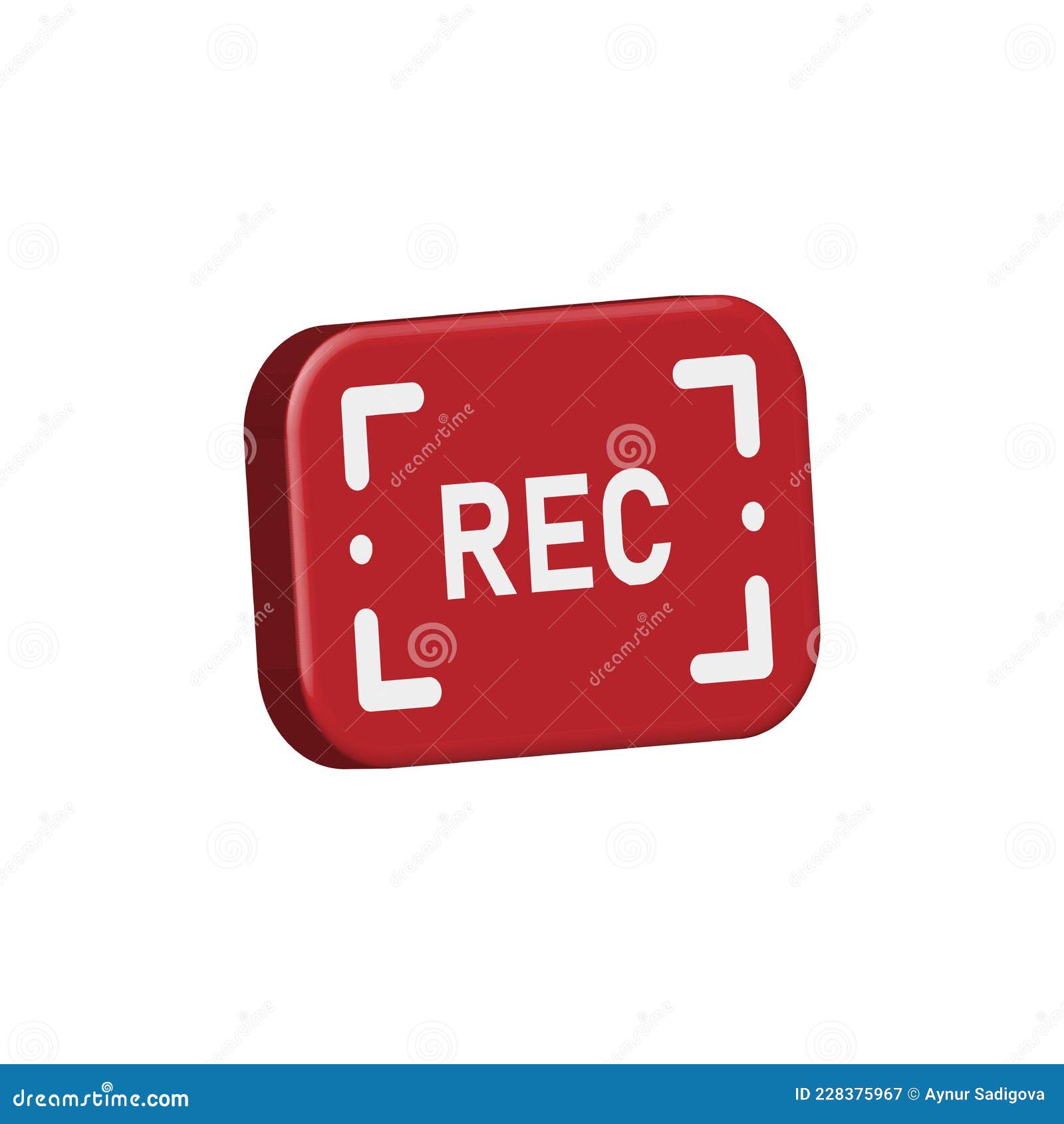 Rec 3d Icon. Vector Illustration Stock Vector - Illustration of ...