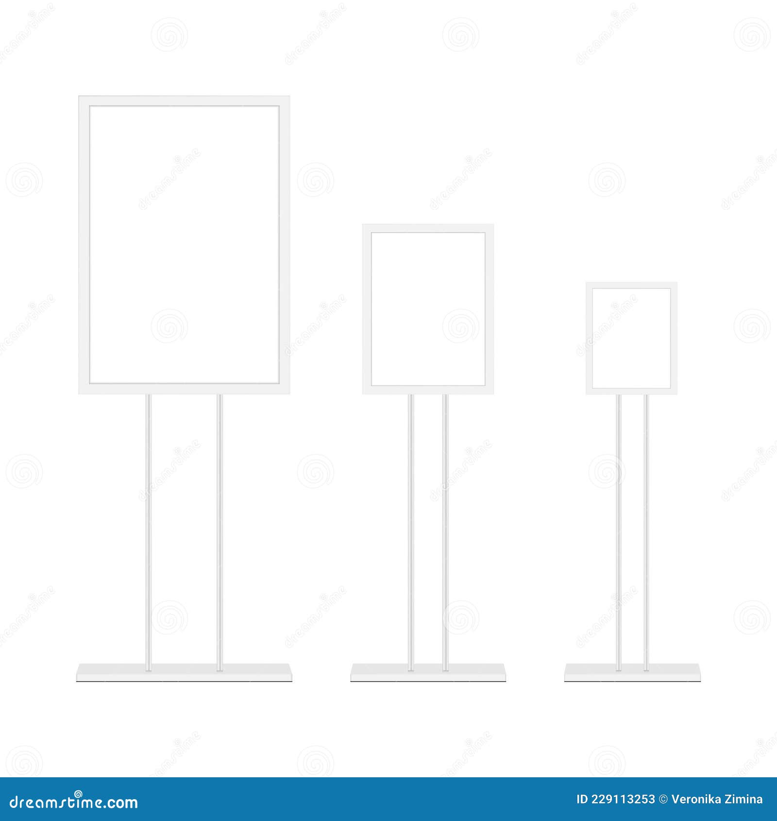 Blank Floor Standing Display Stands for Advertising Stock Vector ...