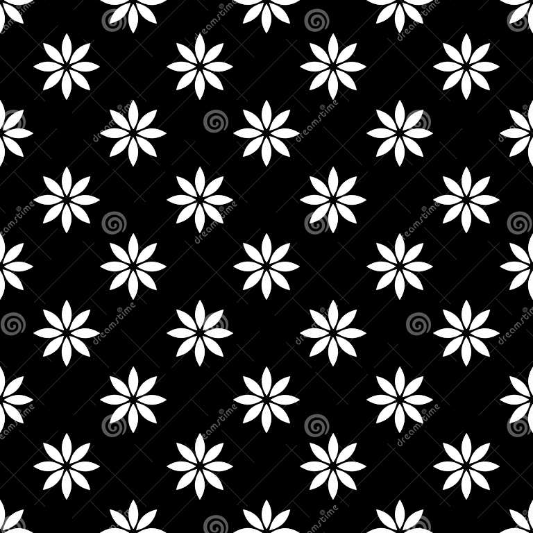 Floral Geometric Pattern with Intersection of White Flowers in a Simple ...