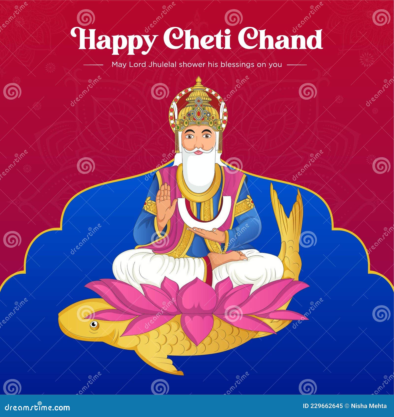 Indian Festival Happy Cheti Chand Banner Design Stock Vector ...