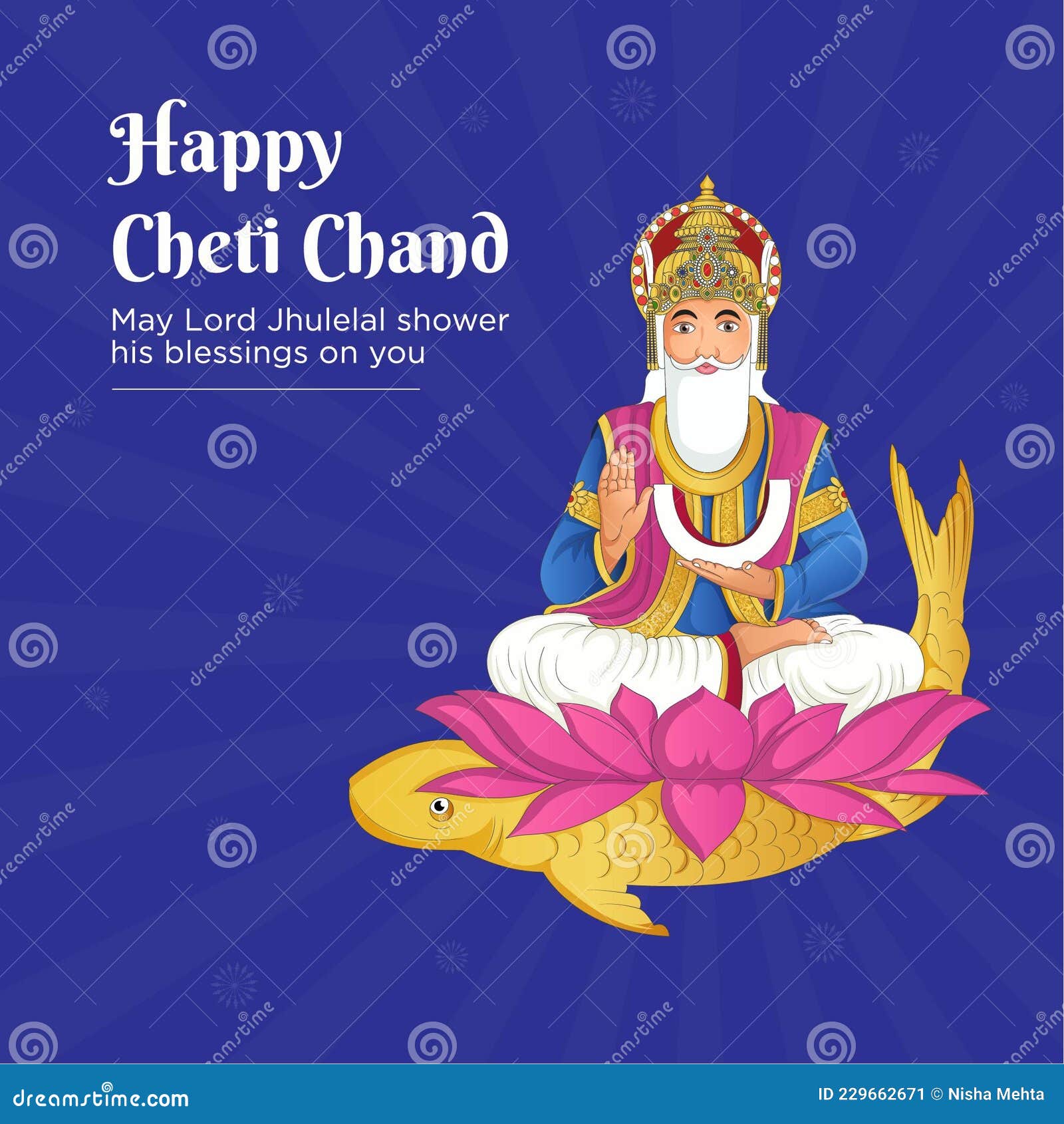 Banner Design of Happy Cheti Chand Stock Vector - Illustration of hatti ...