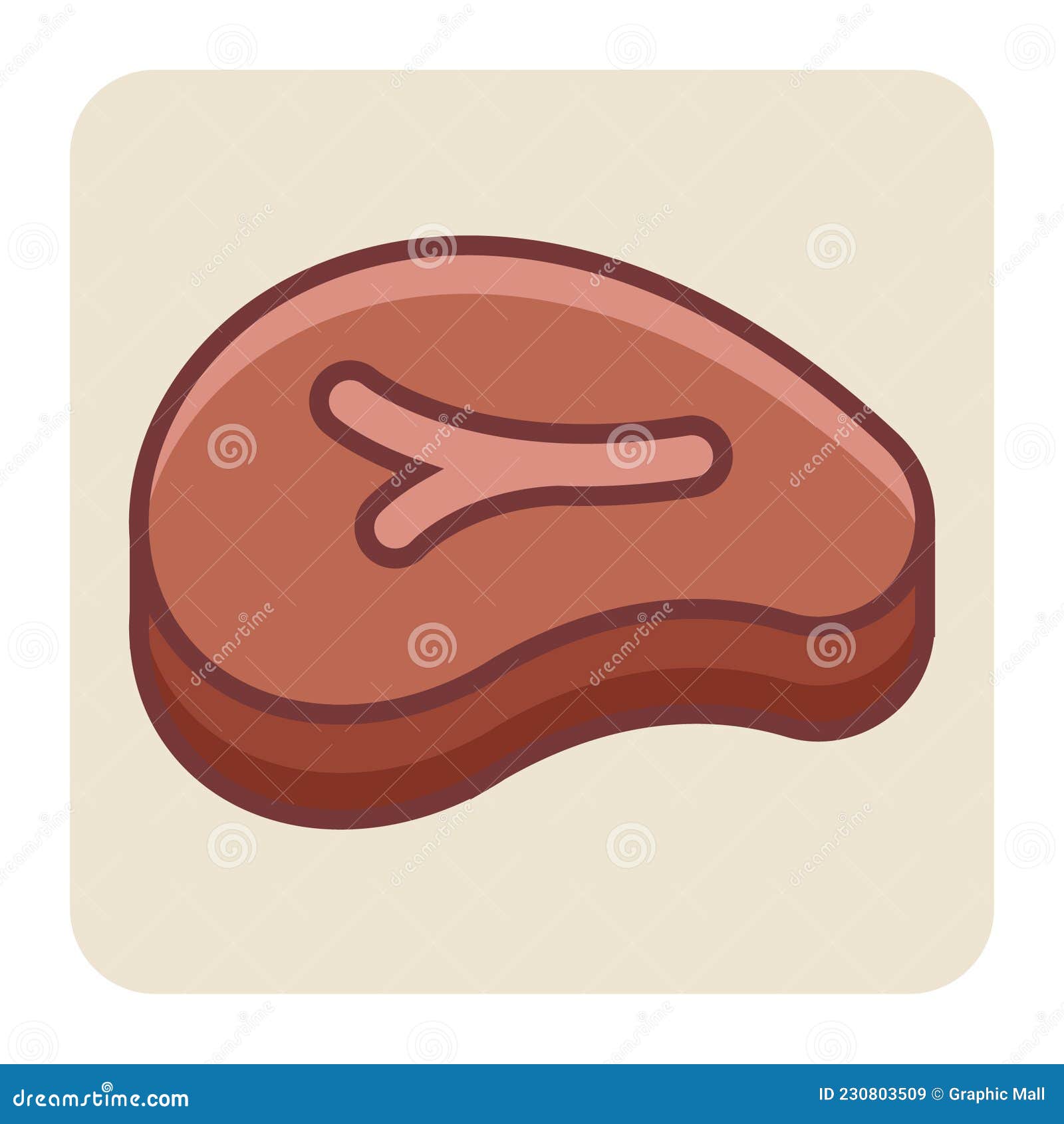 Two Color Beef Chop Vector Icon From Bistro And Restaurant Concept ...