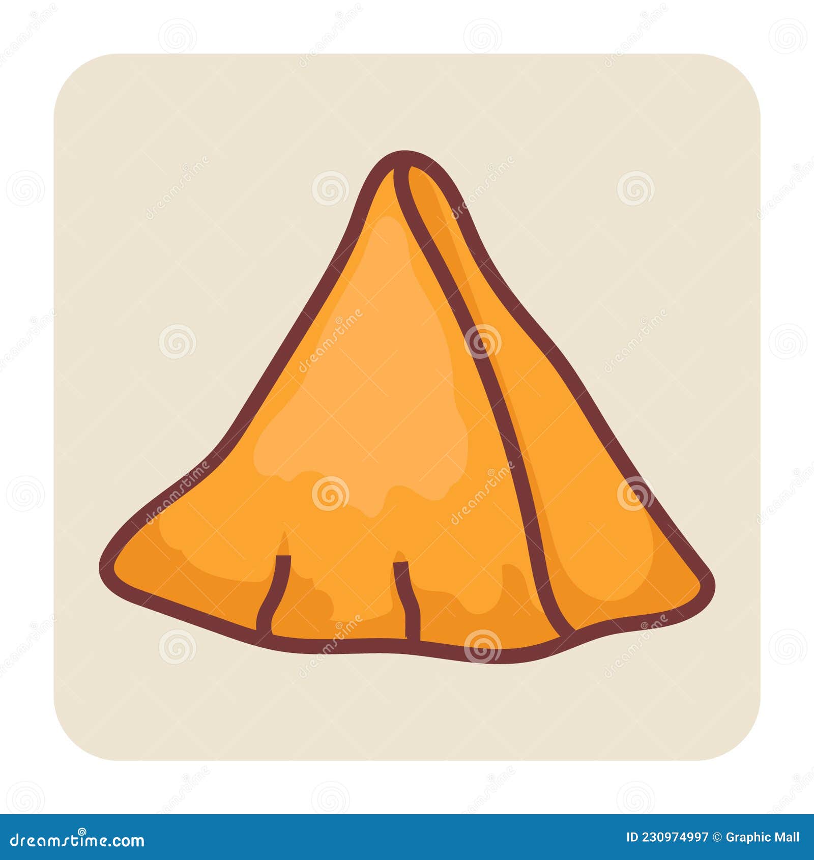 Filled Color Outline Icon for Samosa. Stock Vector - Illustration of ...