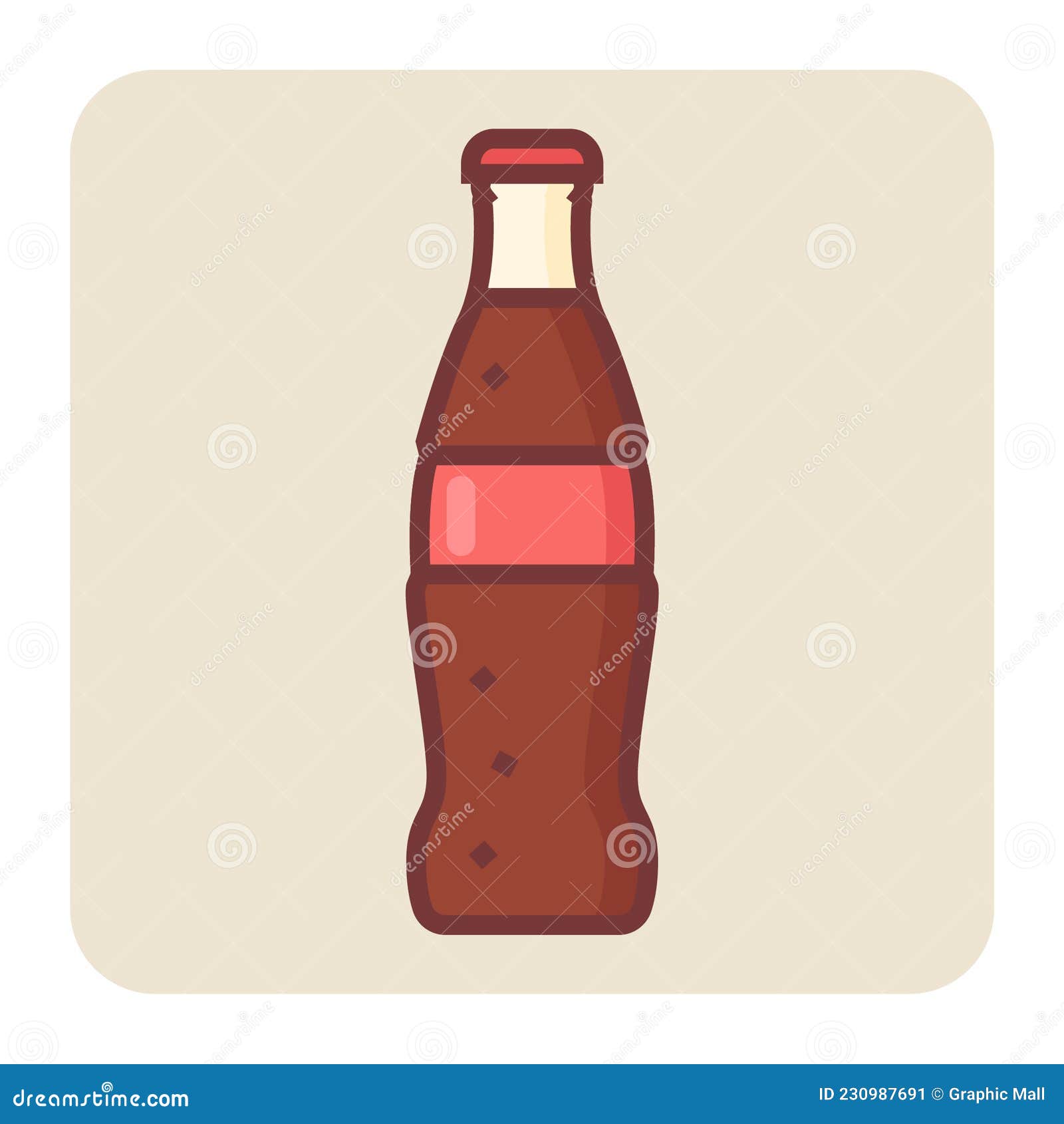 Filled Color Outline Icon for Coke. Stock Vector - Illustration of food ...