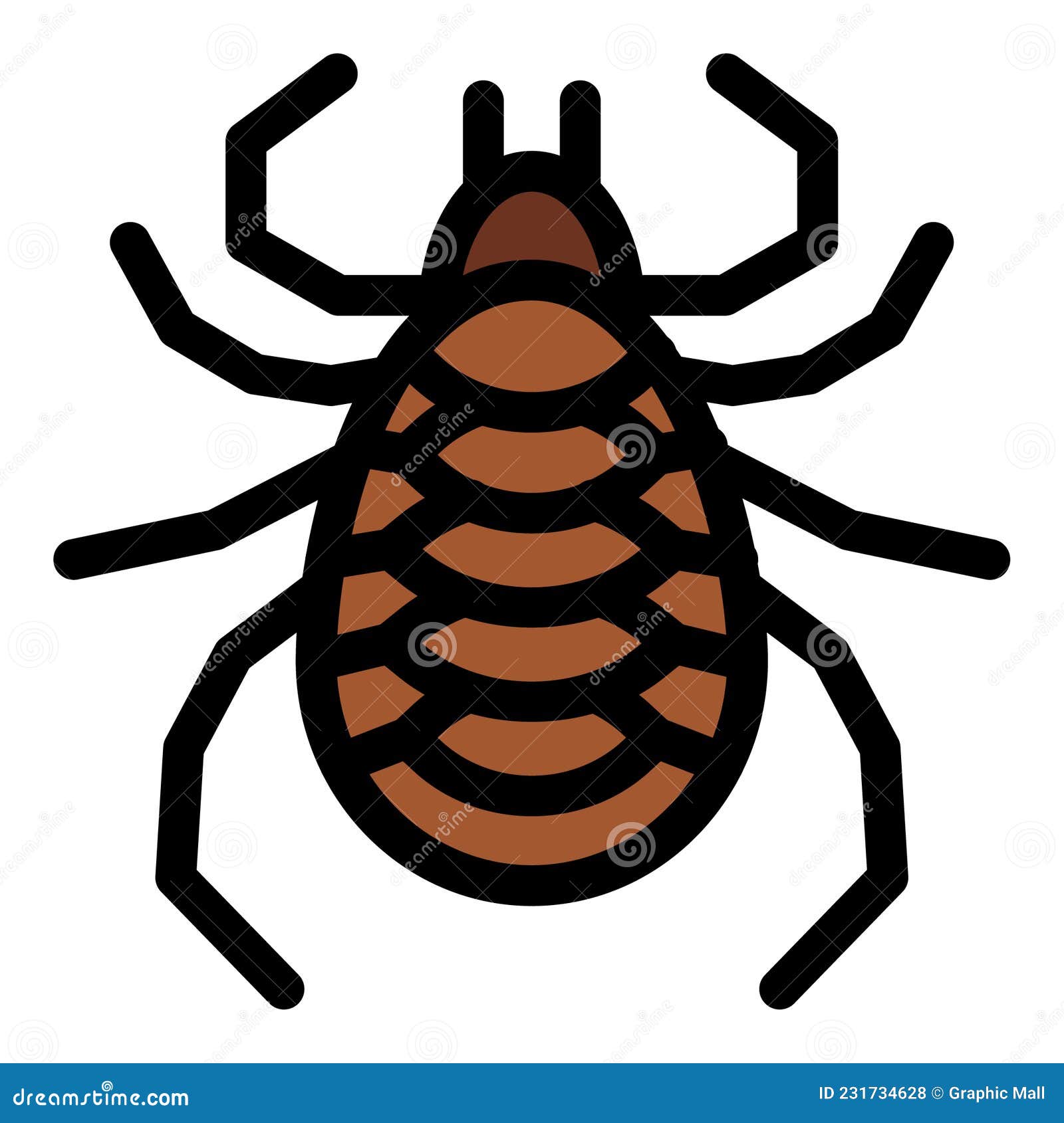 Filled Outline Icon for Cat Flea. Stock Vector - Illustration of insect ...