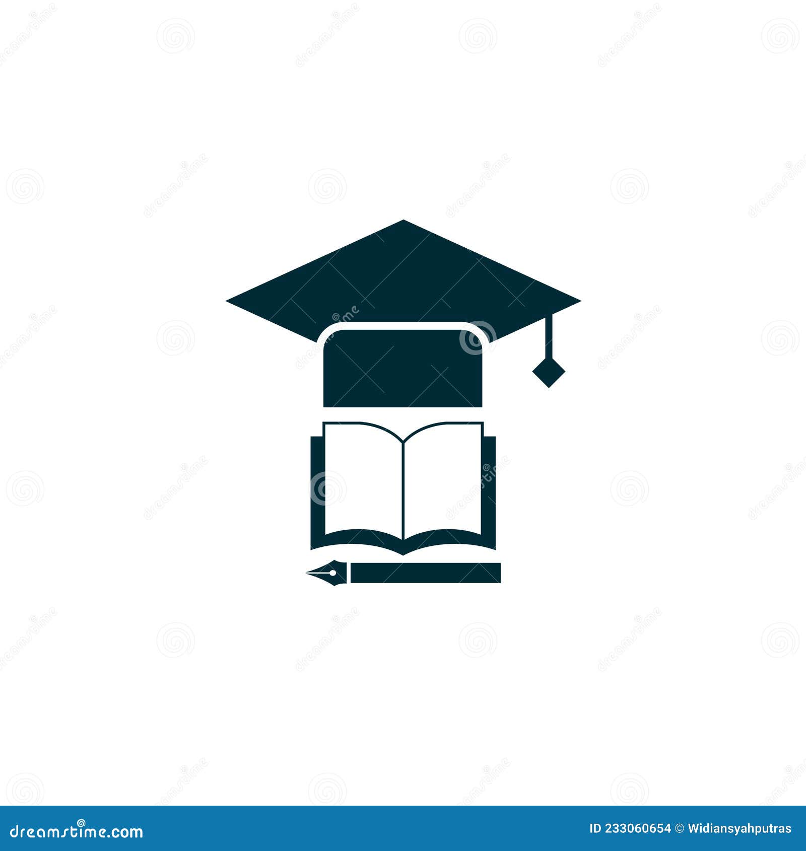 Vector Graduation Cap, Book and Pen. Suitable for Logos, Icons, Symbols ...