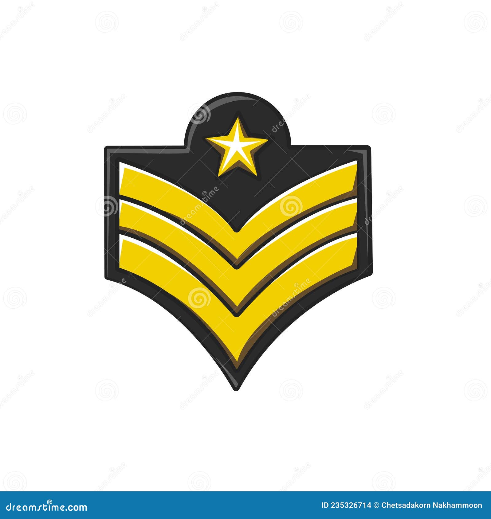 Sergeant Rank in Drawing Style Isolated Vector. Stock Vector ...