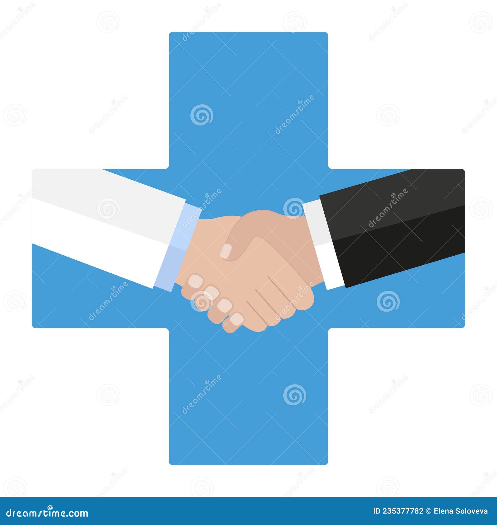 Handshake Cross Icon On White Background Cartoon Vector | CartoonDealer ...