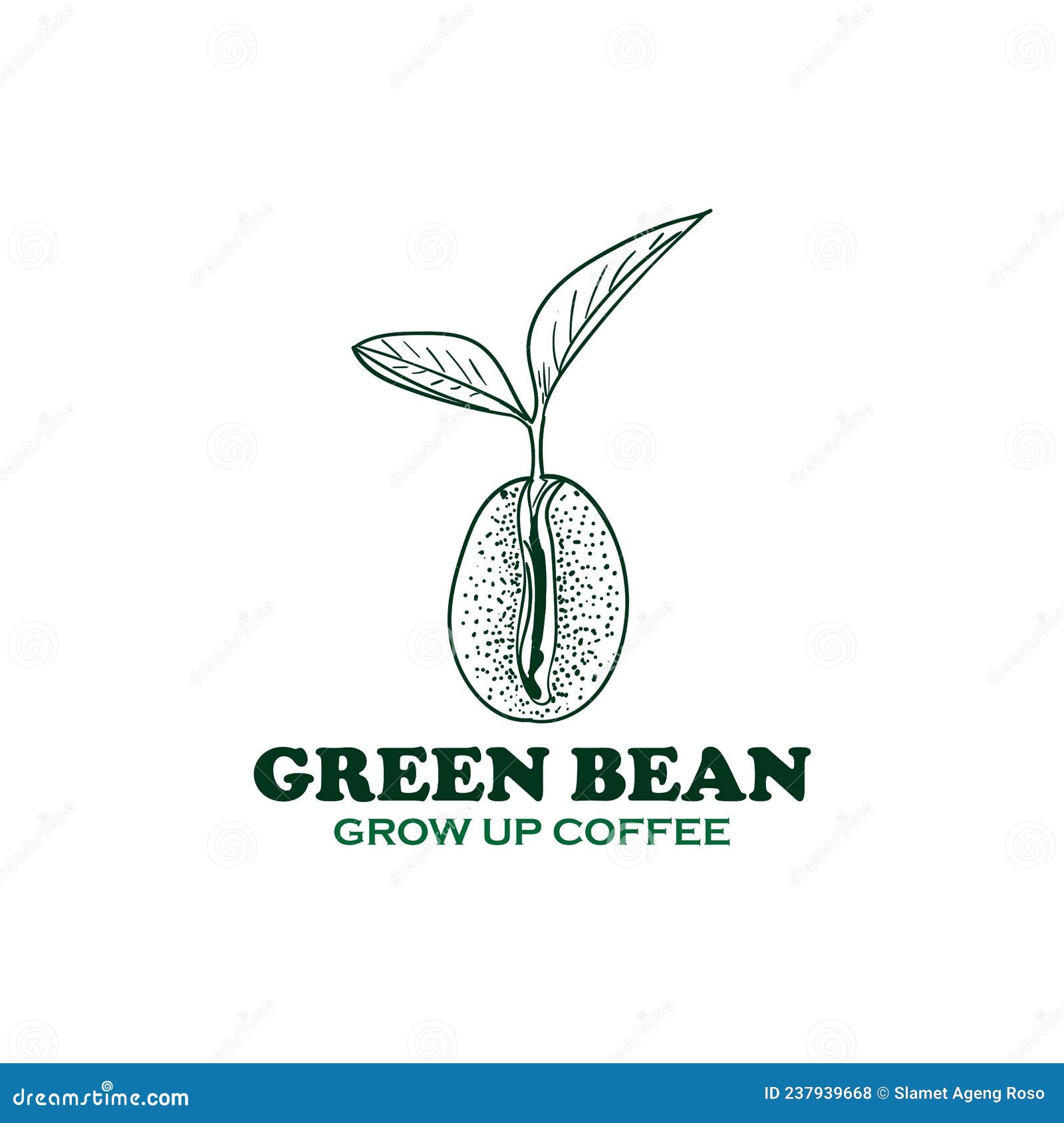 Natural Green Bean Design Logo Vector Stock Vector - Illustration of ...