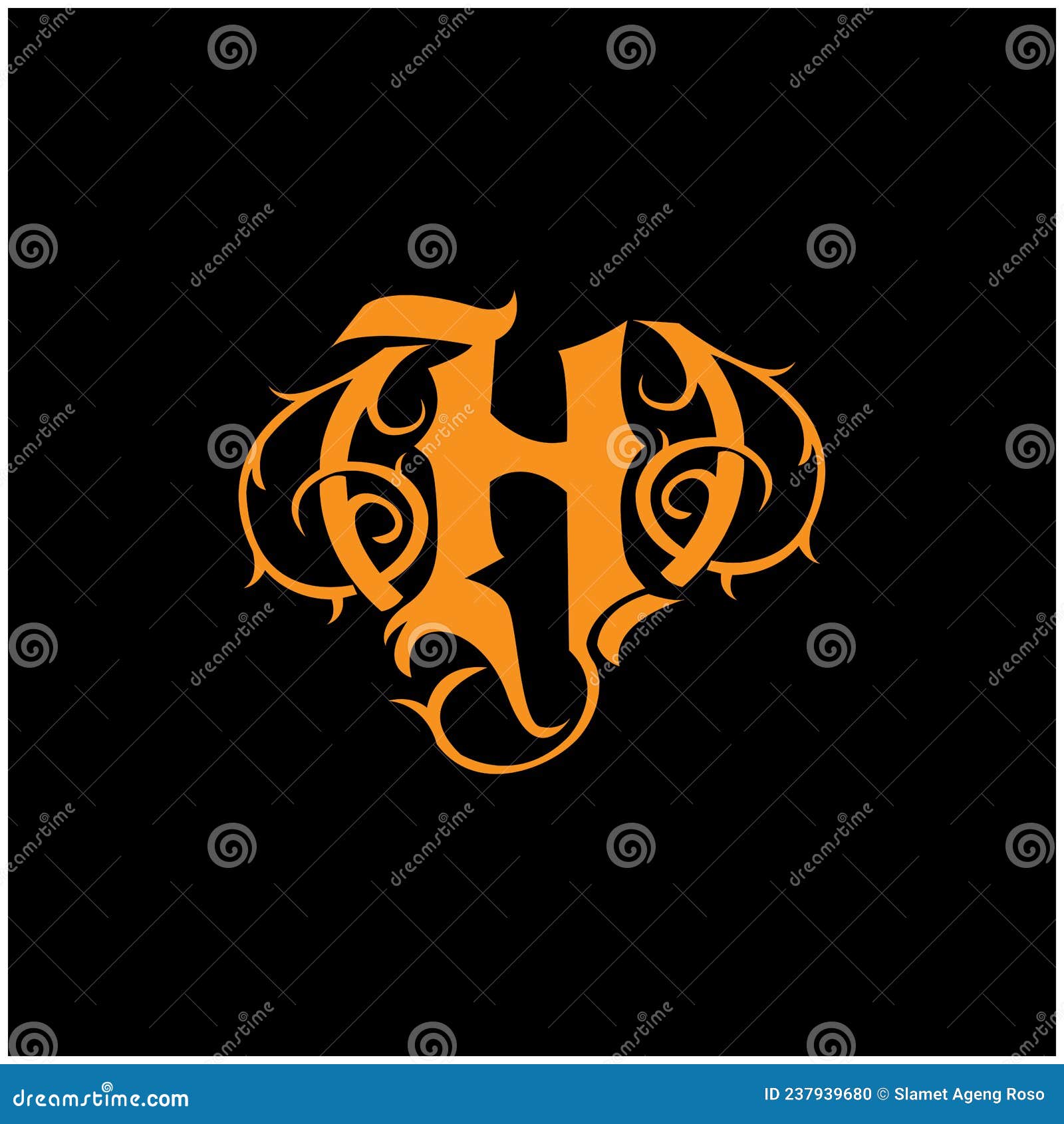 Letter H Tattoo Design Logo Vector Stock Vector - Illustration of ...
