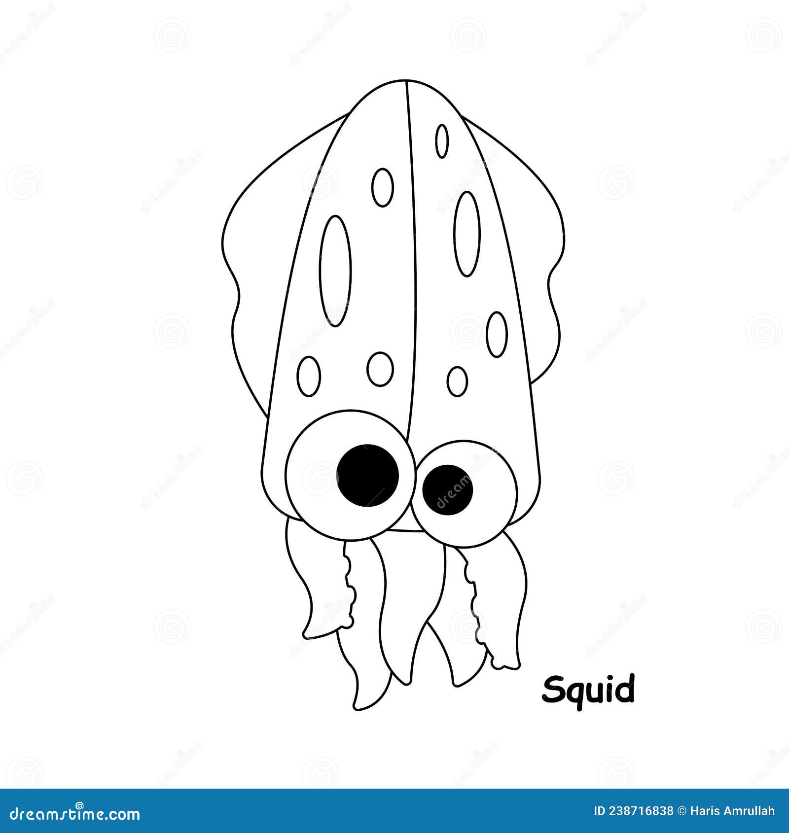 Children Trace and Coloring Squid Stock Vector - Illustration of print ...