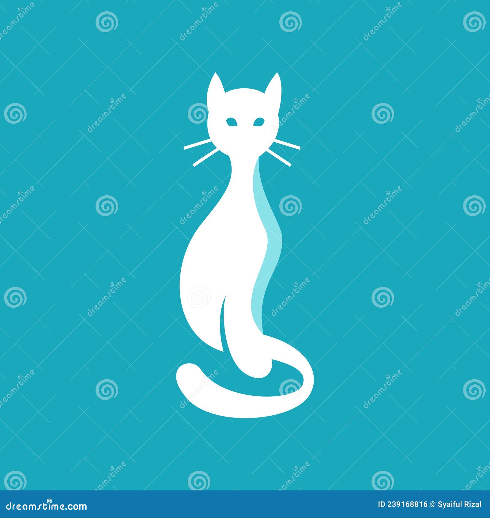 Blue Cat Logo concept stock vector. Illustration of cute - 239168816