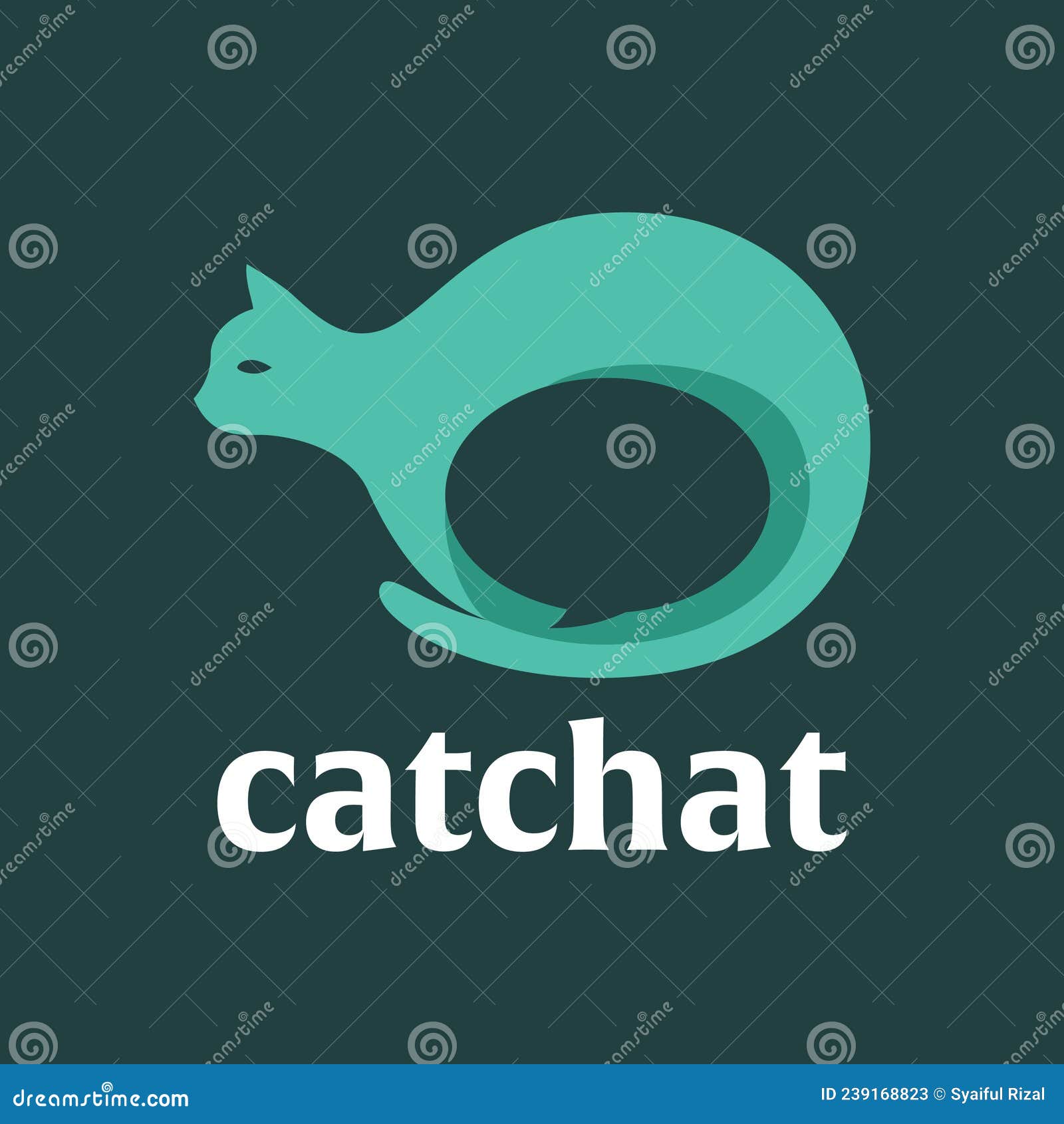 Cat Chat logo concept stock vector. Illustration of animal - 239168823