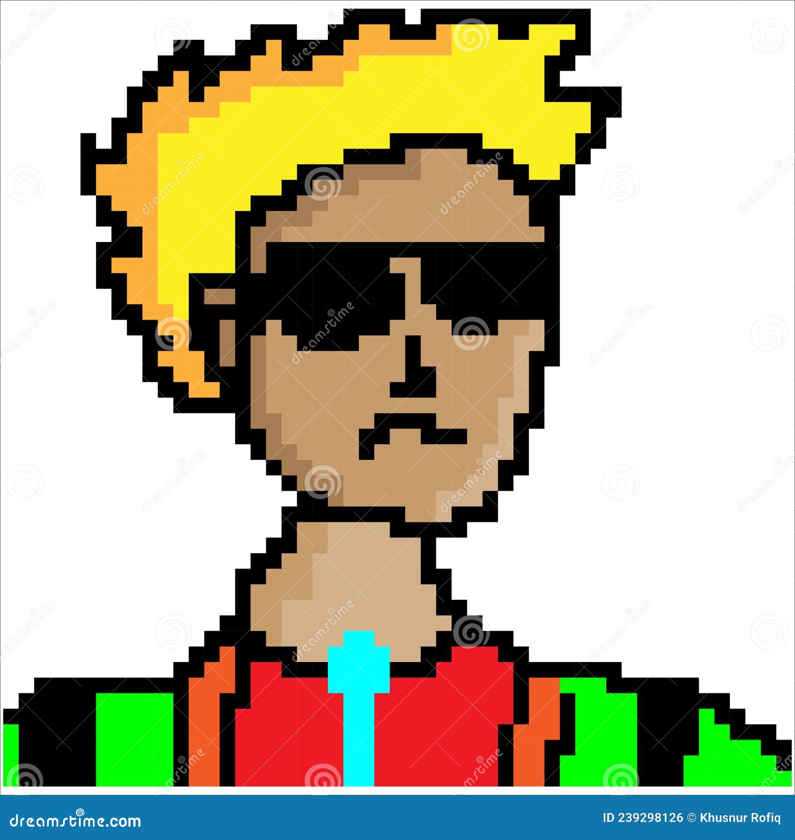 Human Face Character Illustration Pixel Art Vector Design Stock Vector ...