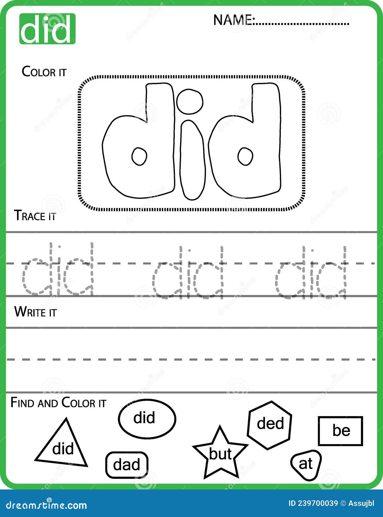 Dolch Sight Word List, the Most Commonly Used Set of Sight Words. Stock ...