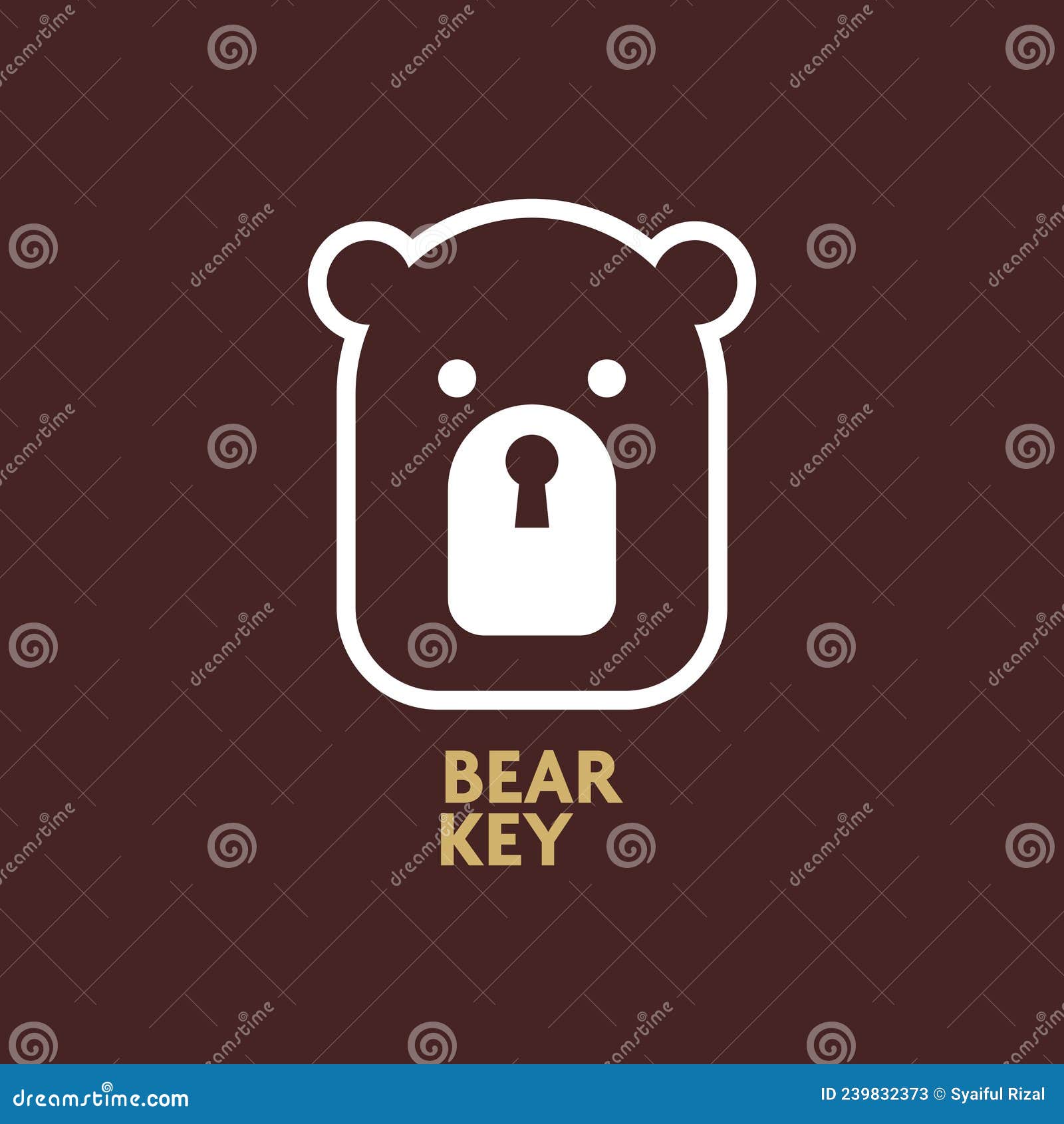 Bear Key Logo Concept stock vector. Illustration of company - 239832373