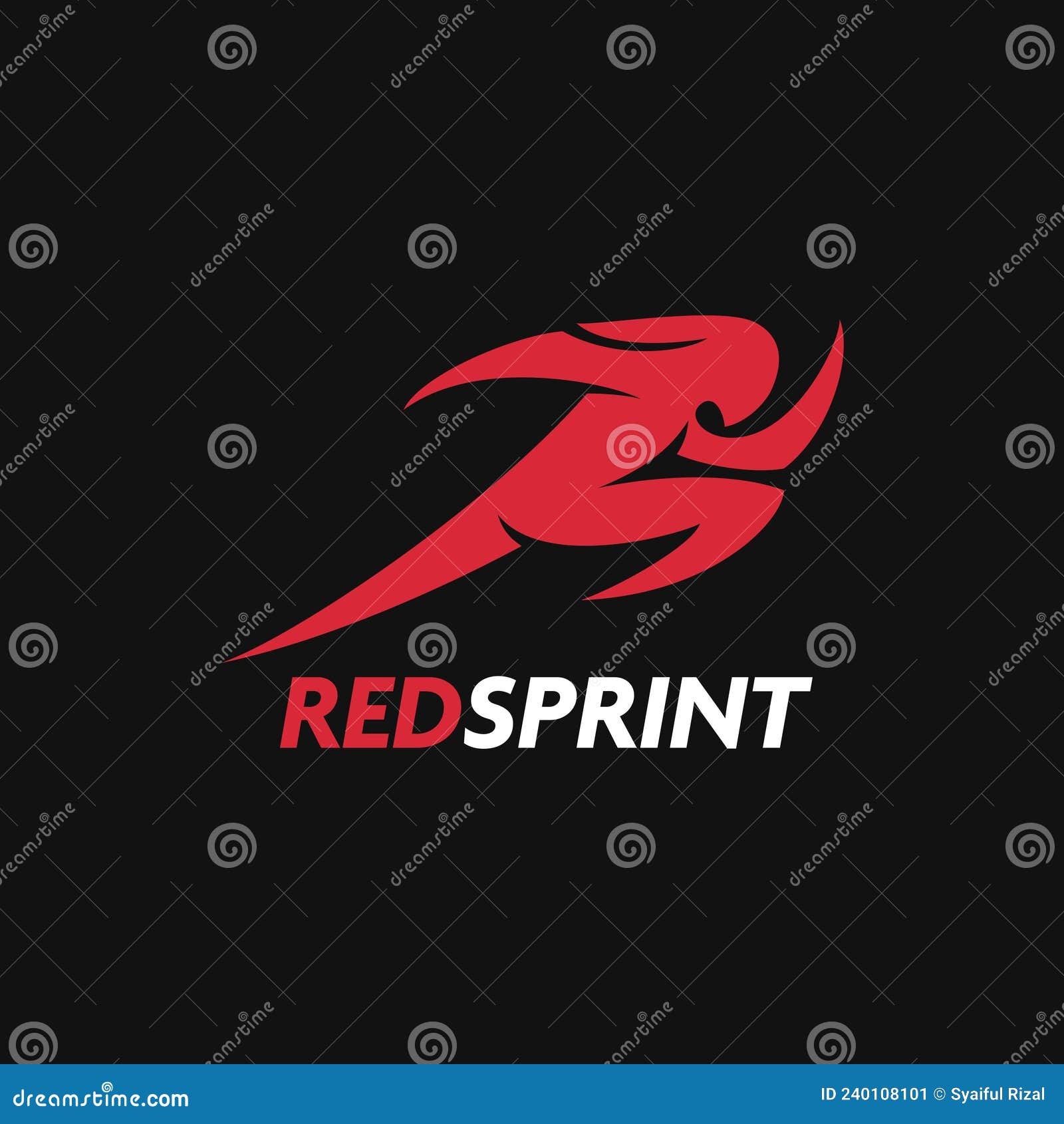 Red Sprint Runner Logo Concept Stock Vector - Illustration of human ...