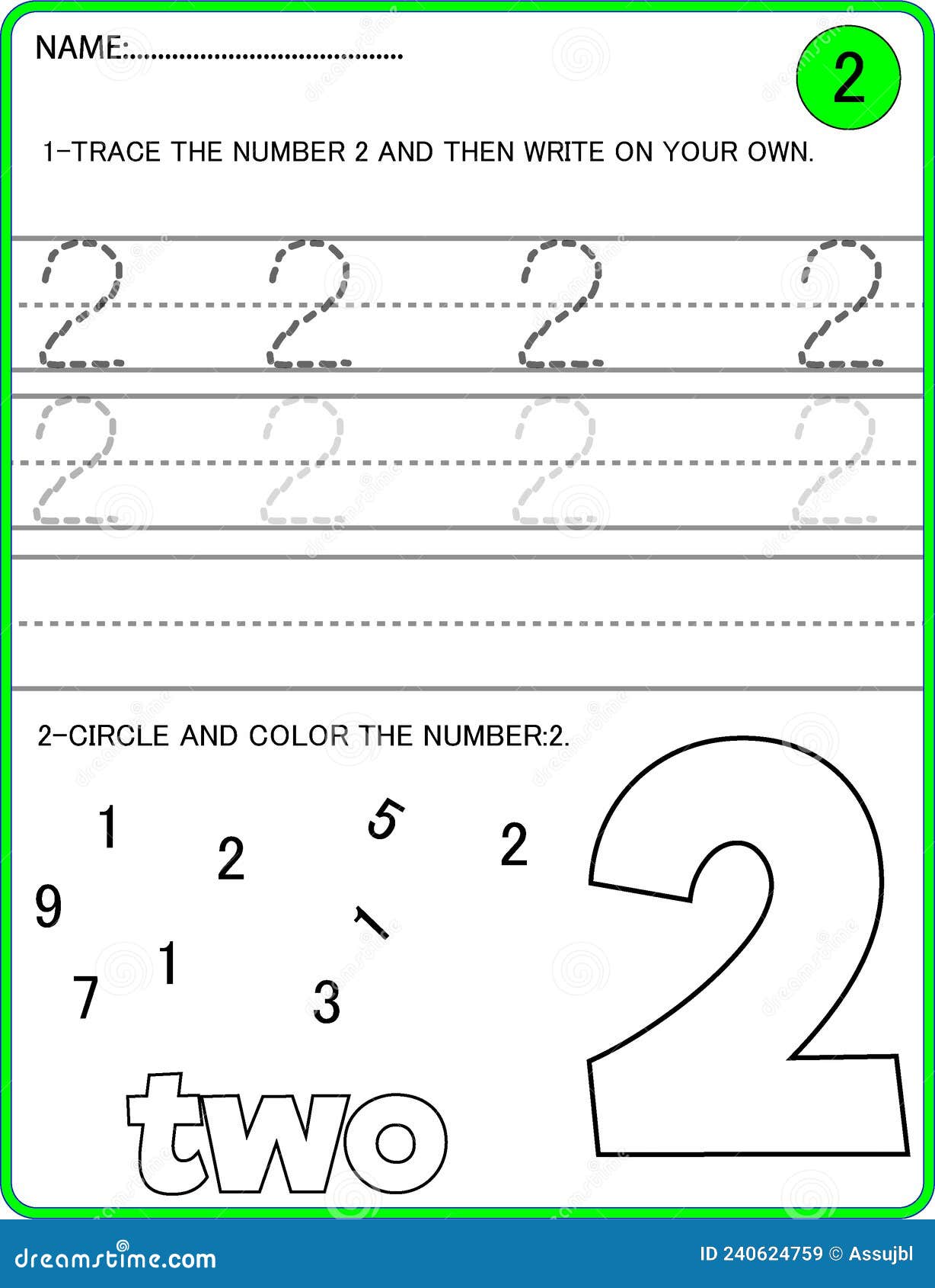Preschool Worksheet Trace Numbers. Basic Writing and Learning Practices ...