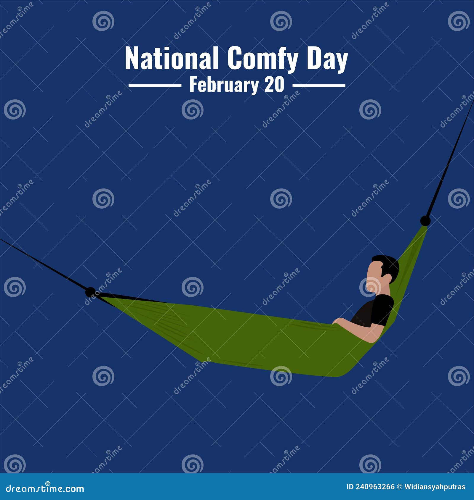 Man Relaxing Using Hammock, National Comfy Day Design Concept, Suitable ...