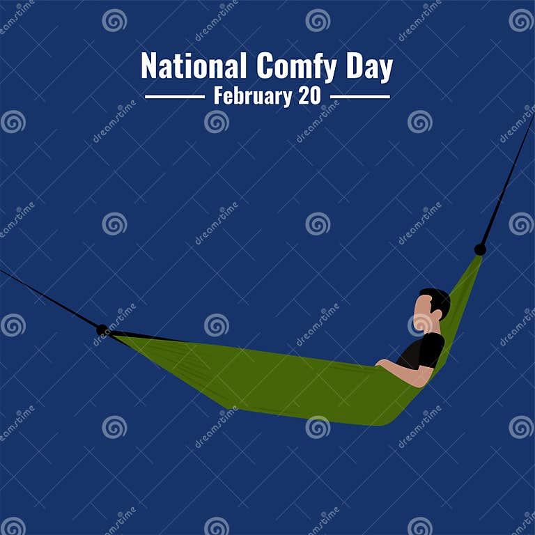 Man Relaxing Using Hammock, National Comfy Day Design Concept, Suitable ...