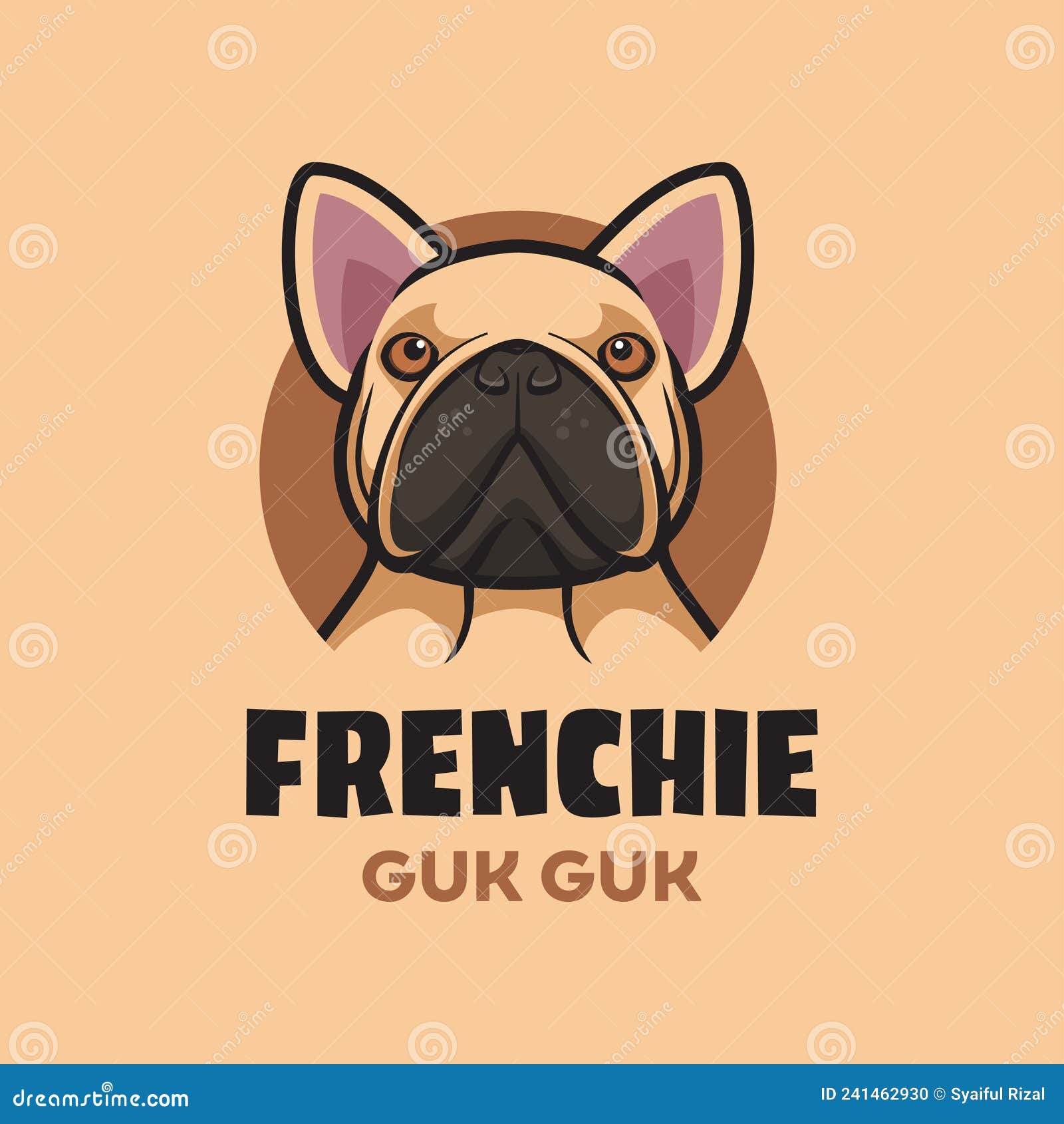 Frenchie Dog Logo Concept stock vector. Illustration of background ...