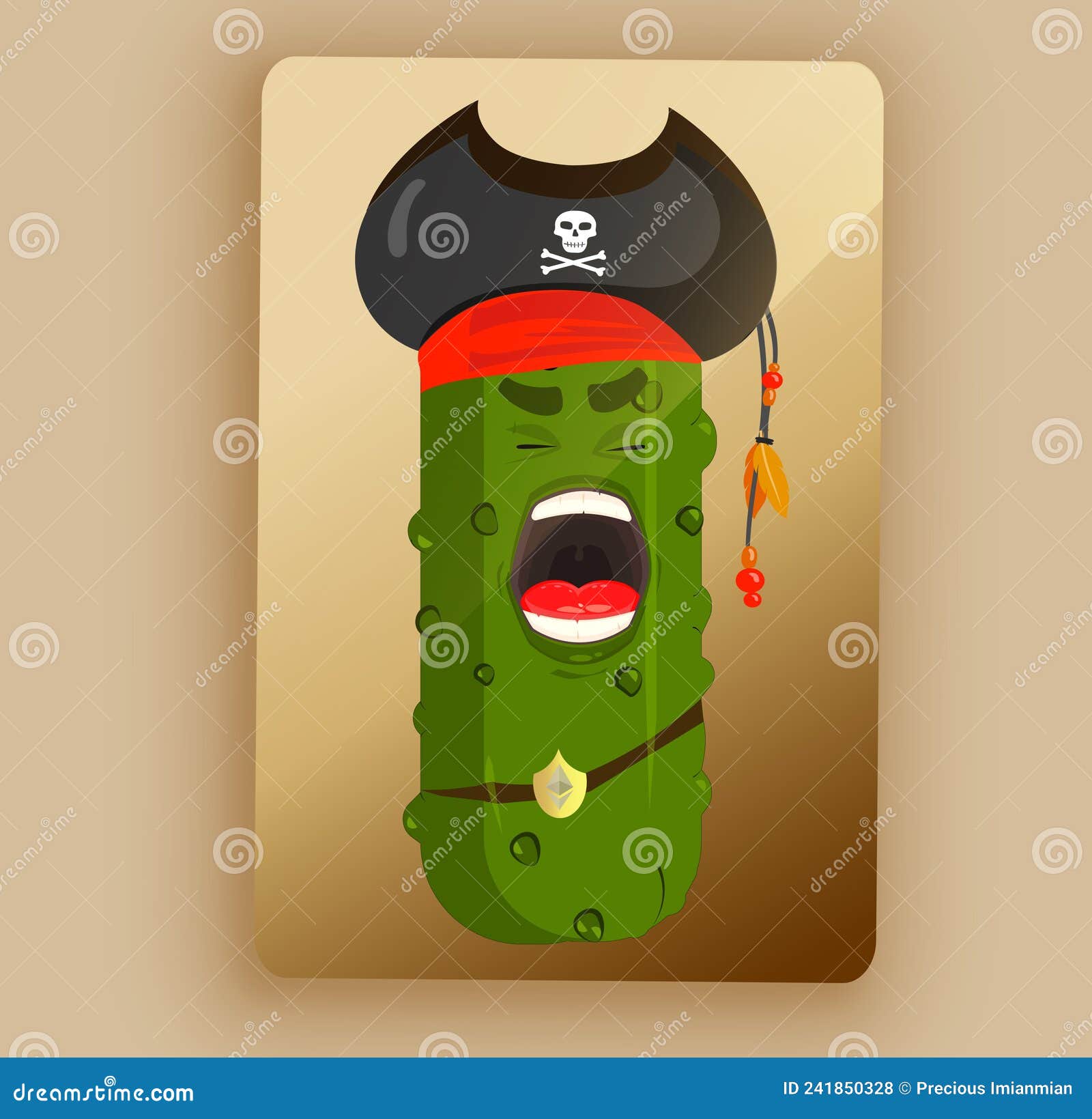 Pirate Pickle Johnny Vector Illustration | CartoonDealer.com #242051060