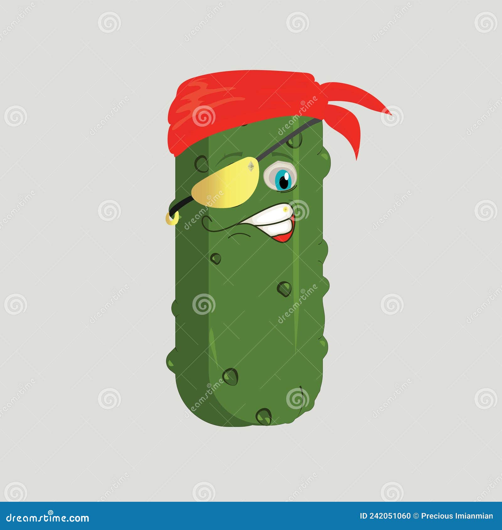 Pirate Pickle Johnny Vector Illustration | CartoonDealer.com #242051060