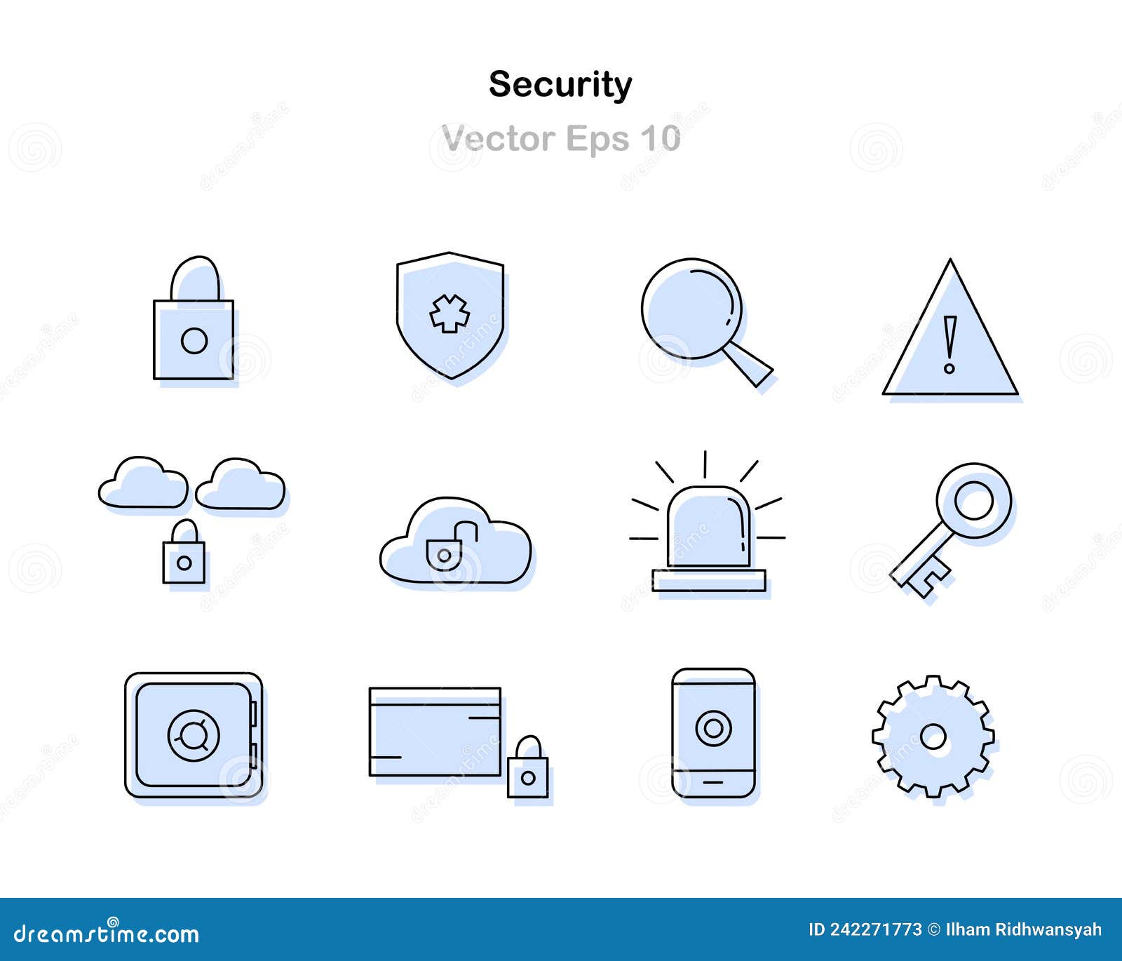 Security Icons Set Bundle Vector Stock Vector - Illustration of ...