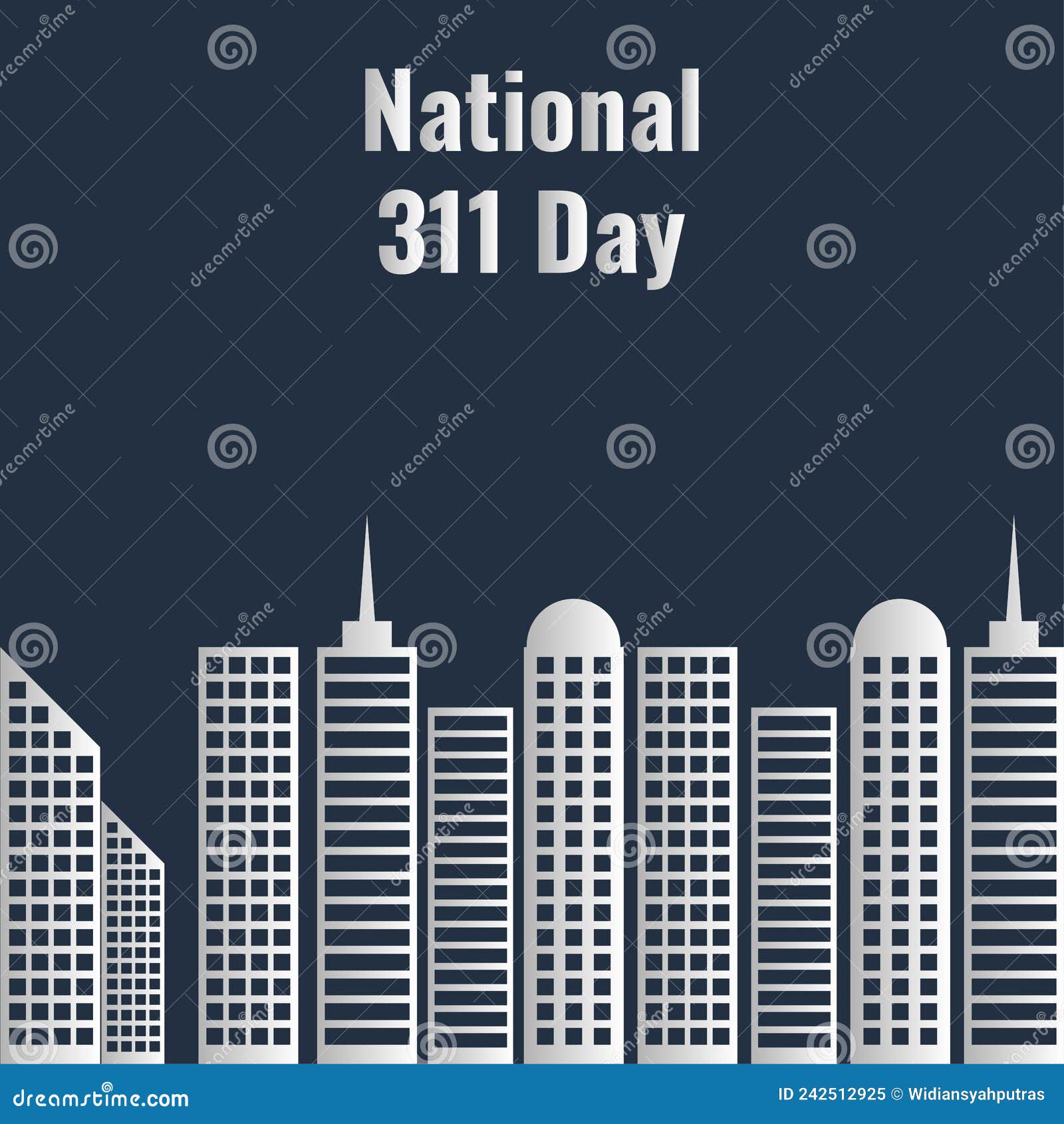Building Icons Vector, National 311 Day Concept, Perfect for Social ...