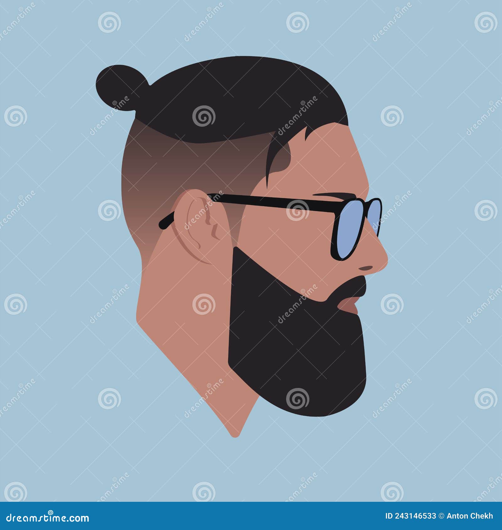 Man Head Silhouette Glasses