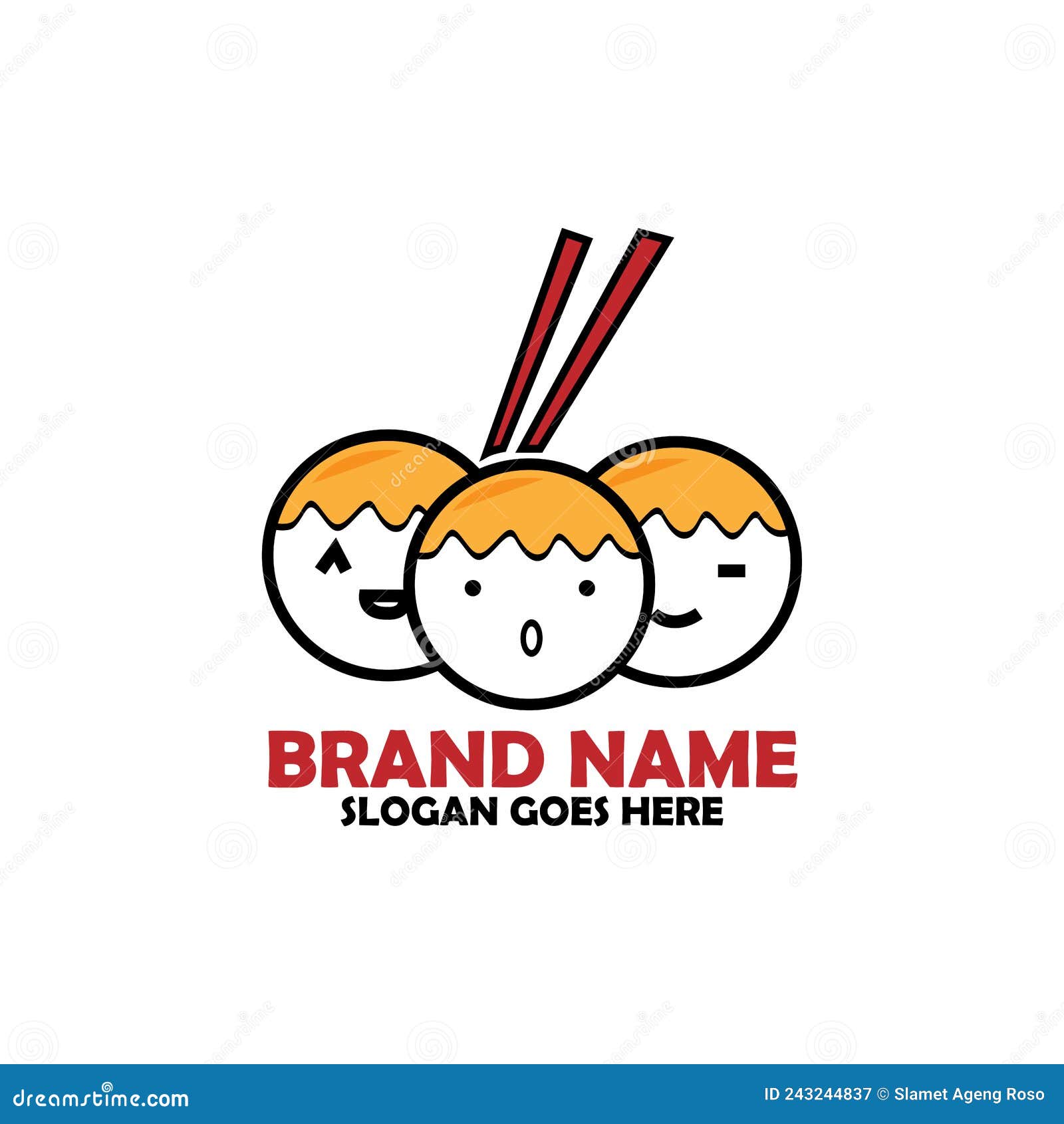 Teriyaki Food Design Illustration Logo Restaurant Stock Vector ...