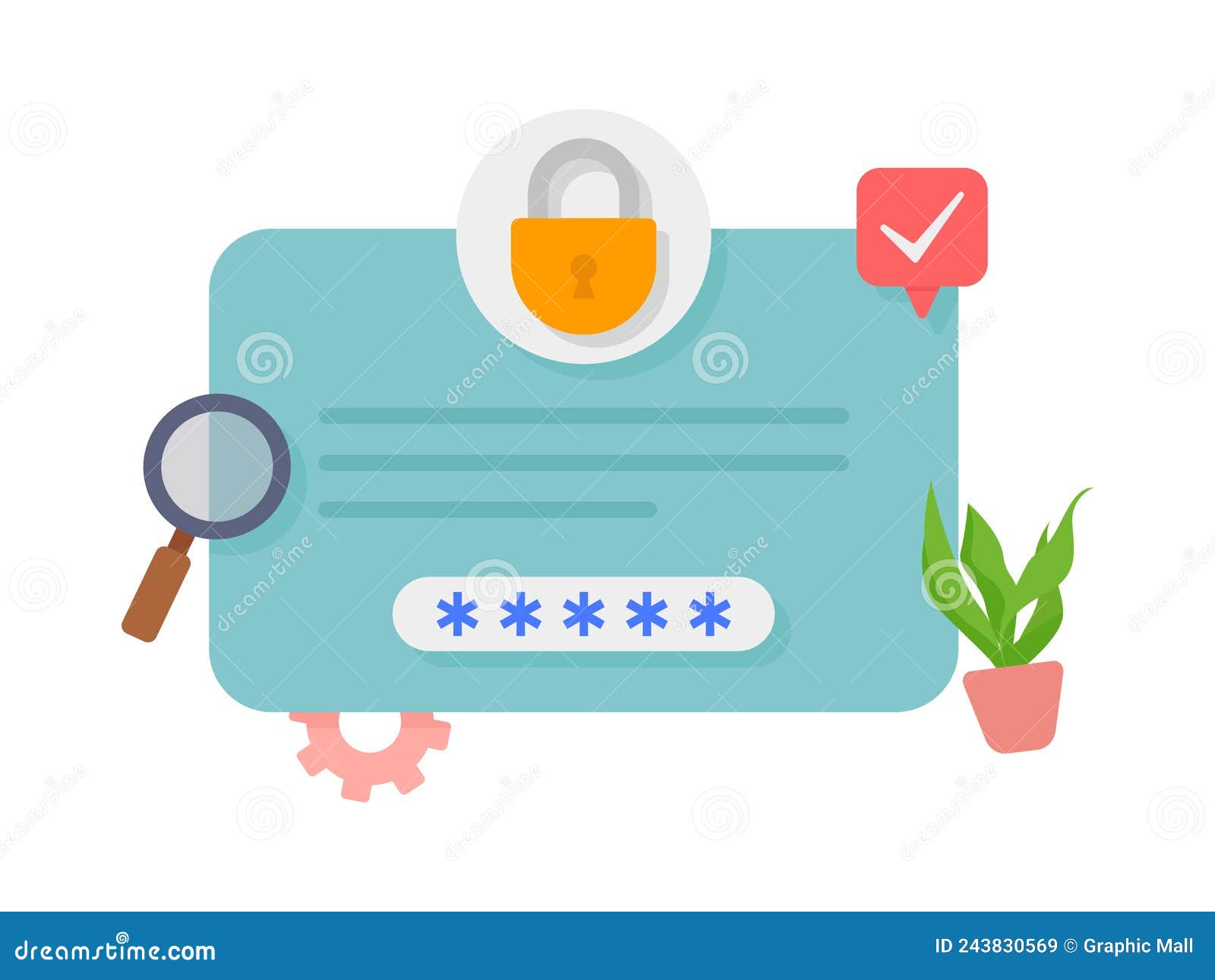 Data Security, Secure Information Transfer Illustration. Stock Vector ...