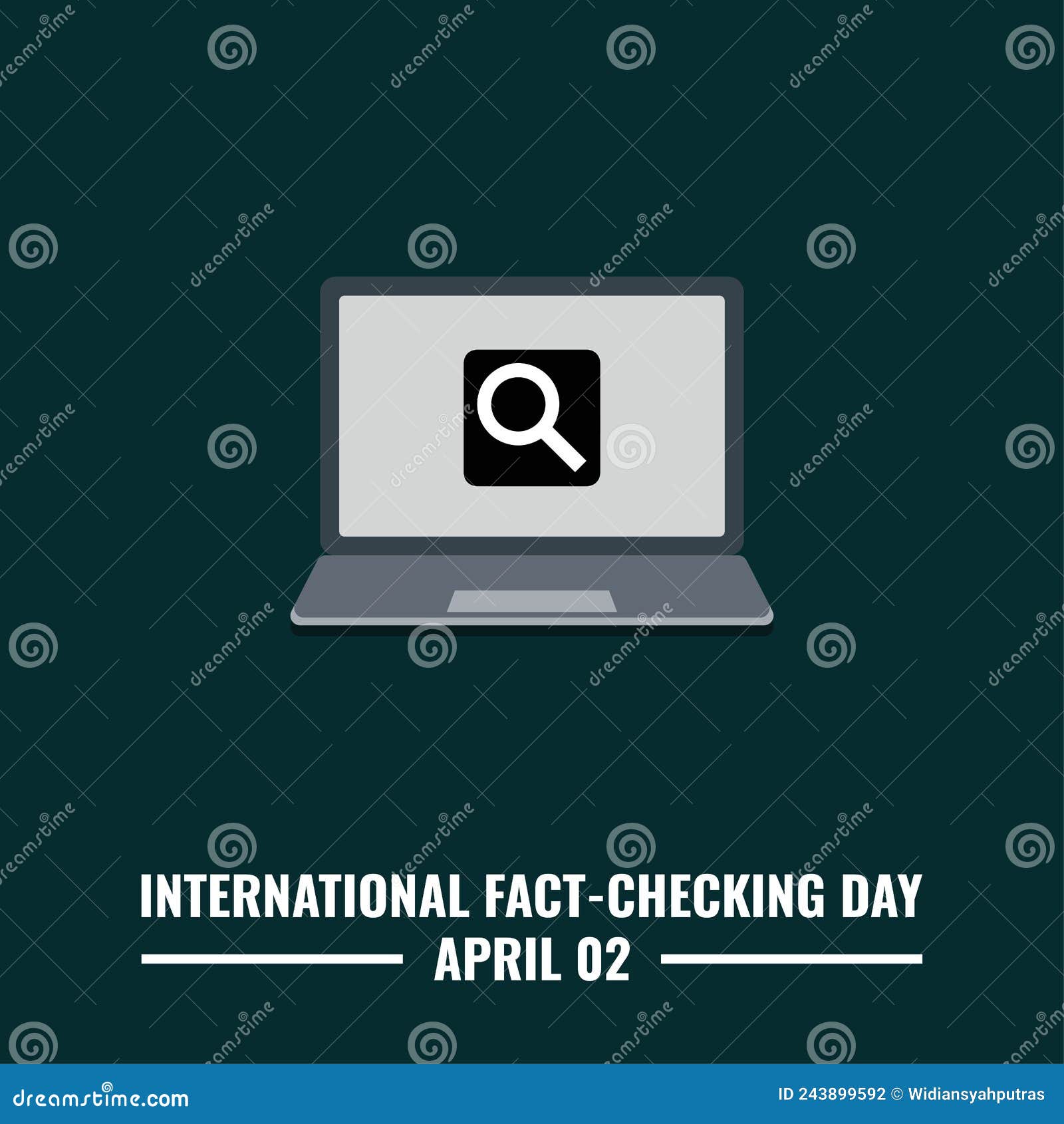 Laptop and Search Icon Vector, International Fact Checking Day Design ...