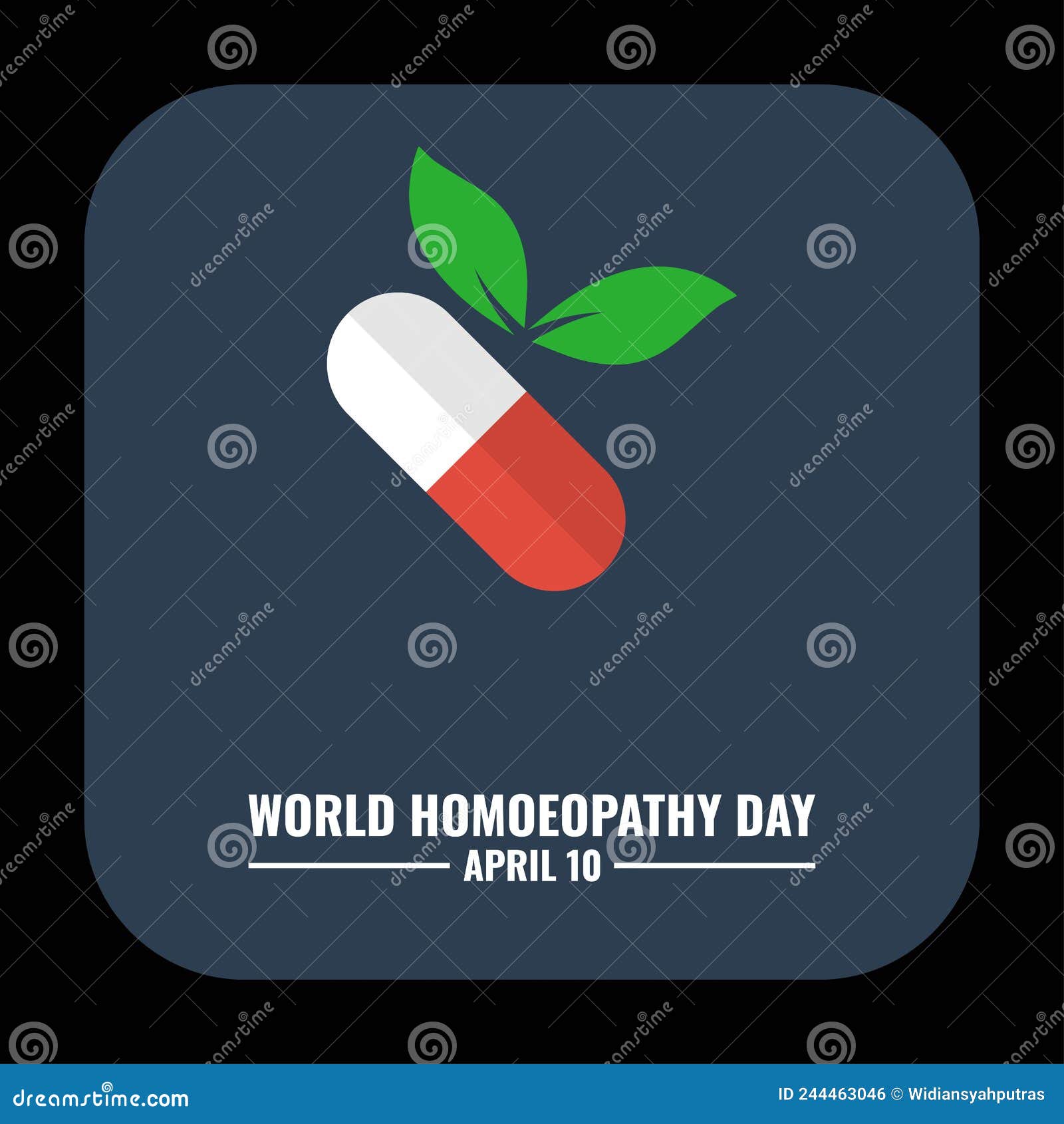 Medicine Capsule and Leaf Vector Icon, World Homeopathy Day Design ...