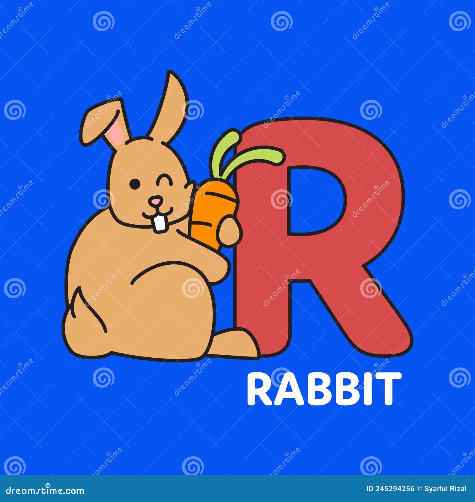 R Rabbit Icon Design stock vector. Illustration of cheerful - 245294256