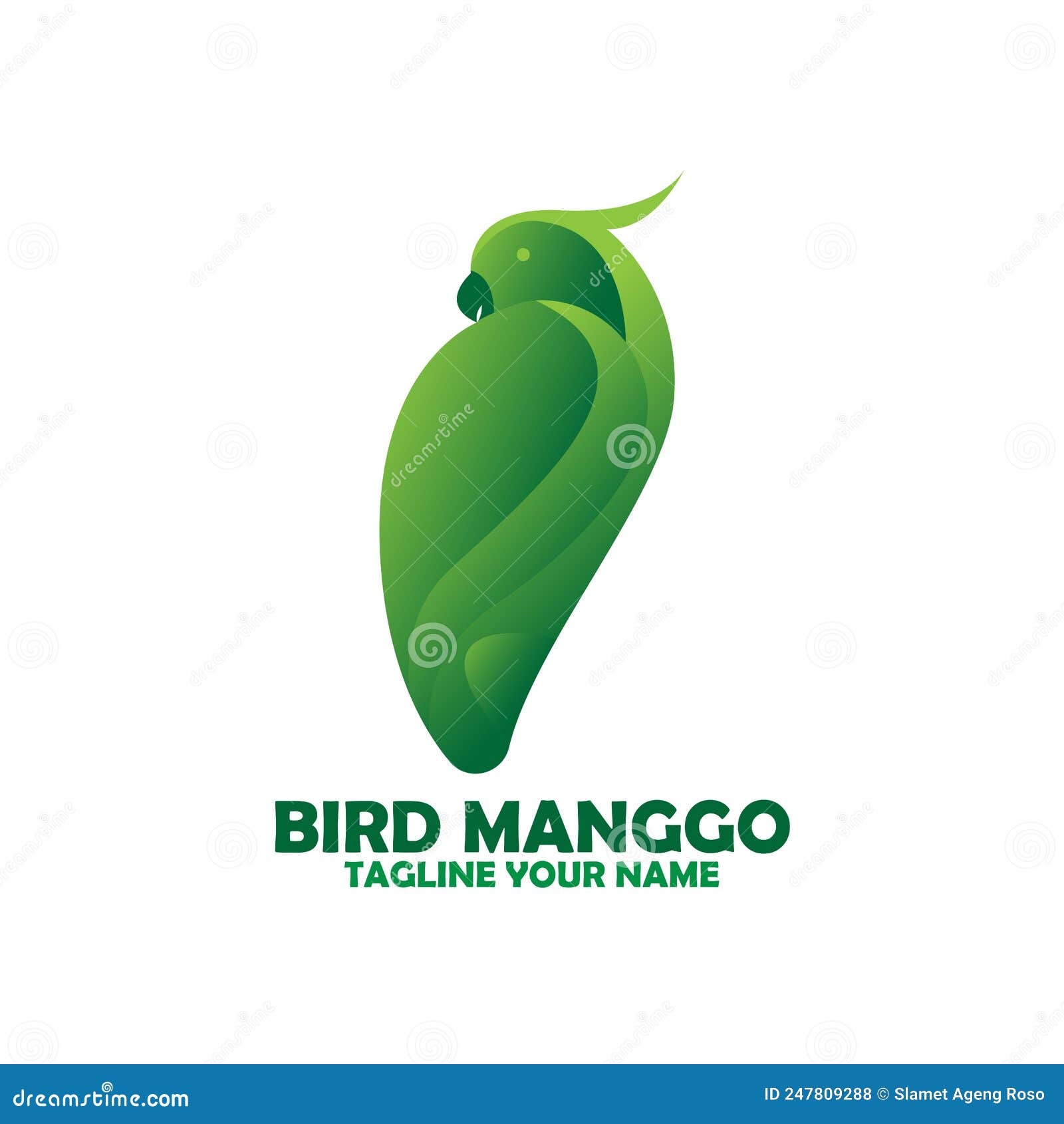 Illustration of a Green Bird Design Vector Stock Vector - Illustration ...