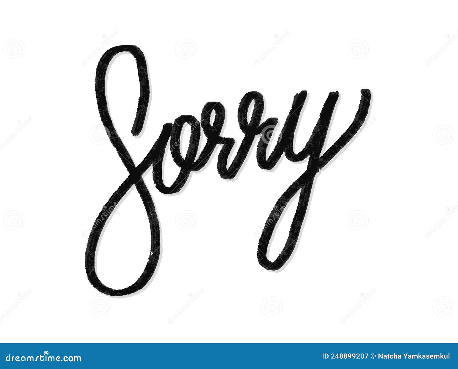 Sorry. Hand Written Lettering Isolated on White Background.Vector ...