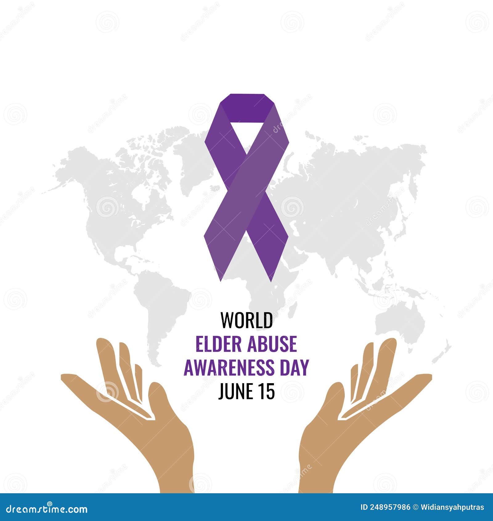 Purple Ribbon Vector Icon. World Elder Abuse Awareness Day Design ...